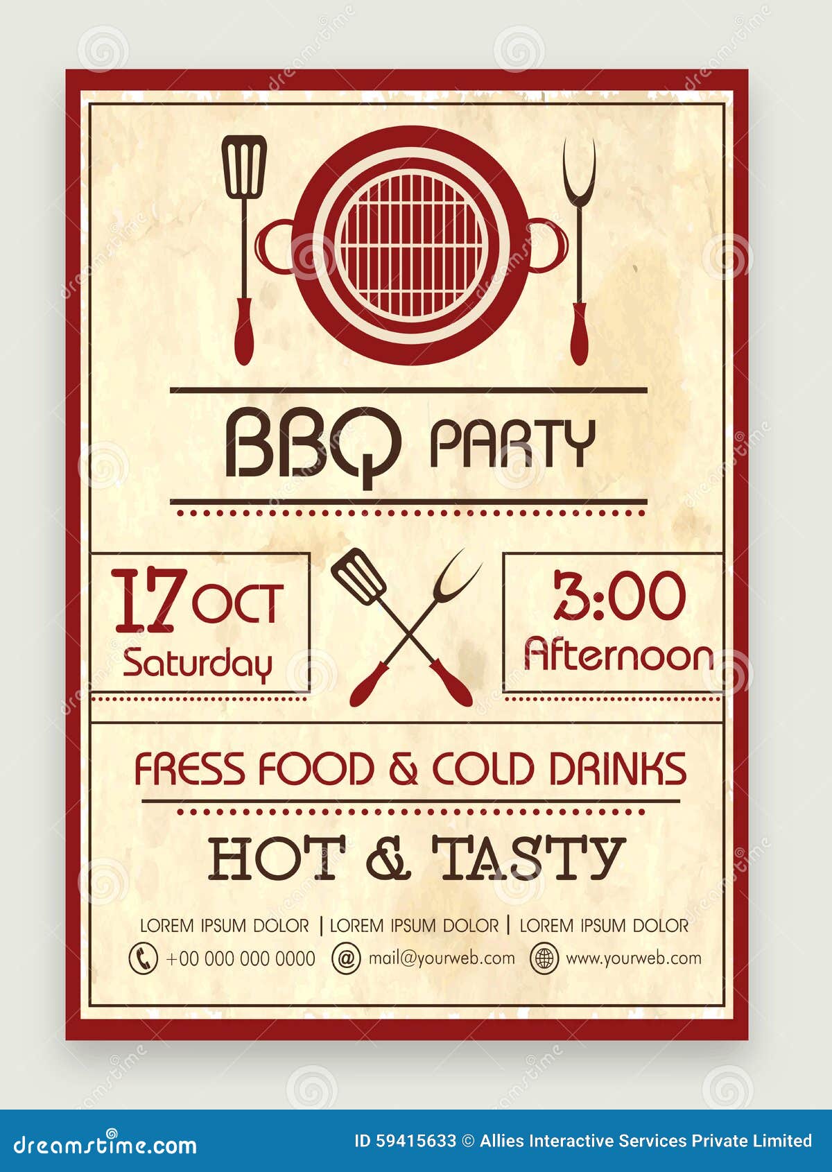 BBQ Party Celebration Flyer or Menu Card. Stock Illustration ...