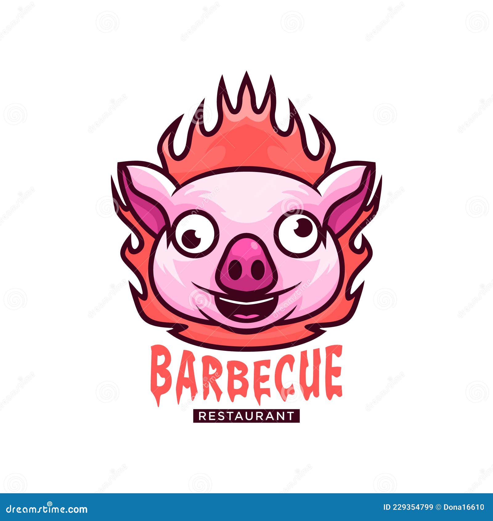 BBQ pork stock vector. Illustration of farm, grilled - 229354799
