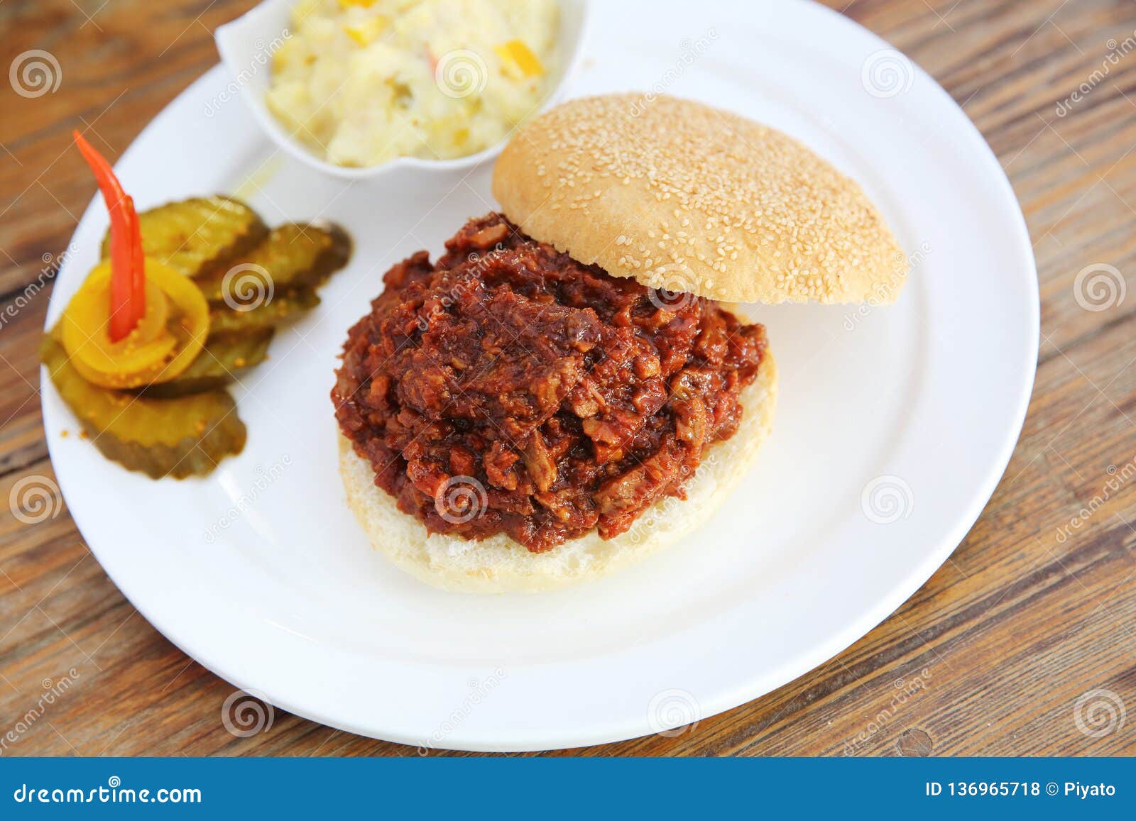 Bbq pork rib burger stock photo. Image of comfort, grilled - 136965718