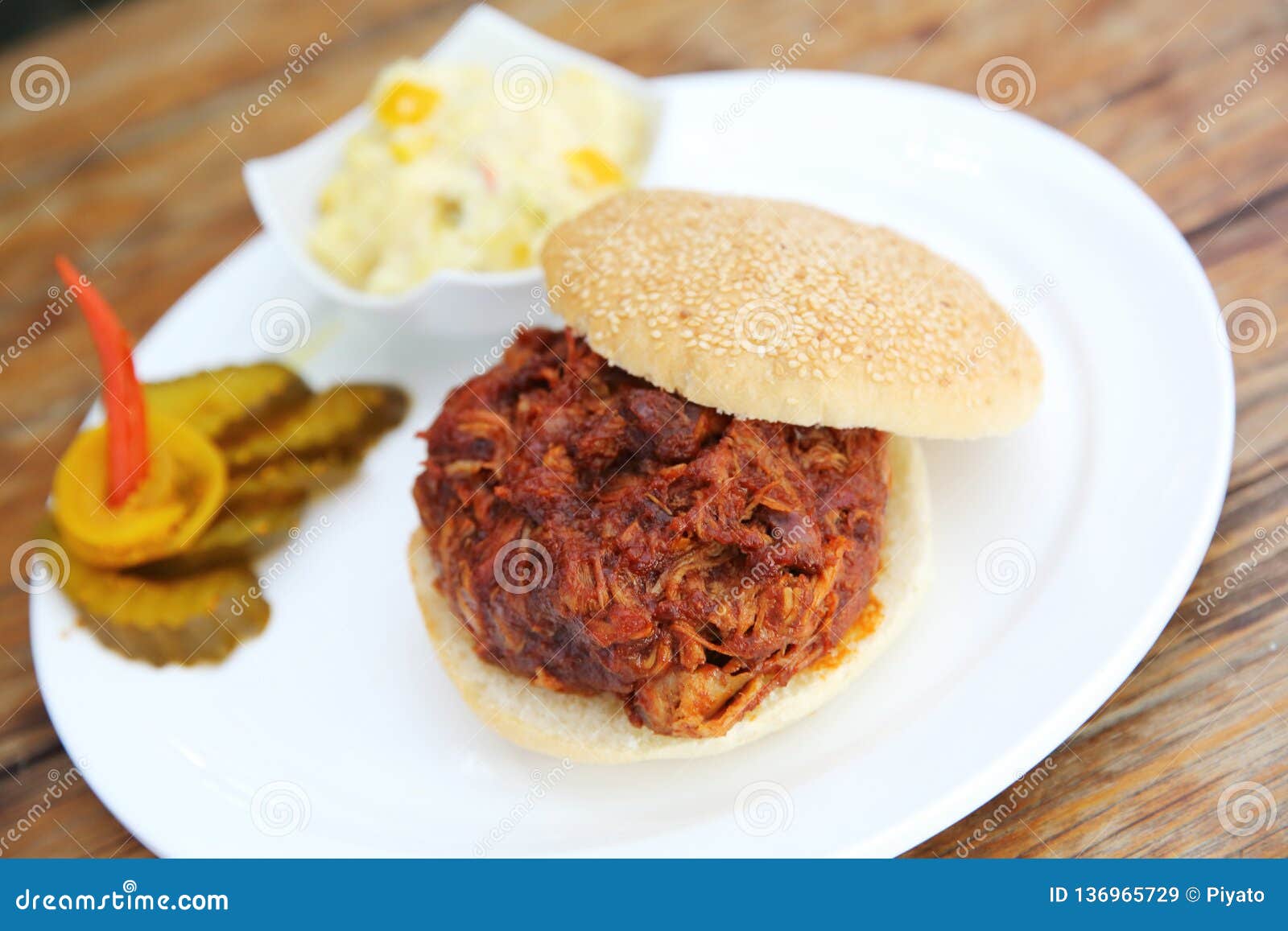 Bbq pork rib burger stock image. Image of fresh, delicious - 136965729