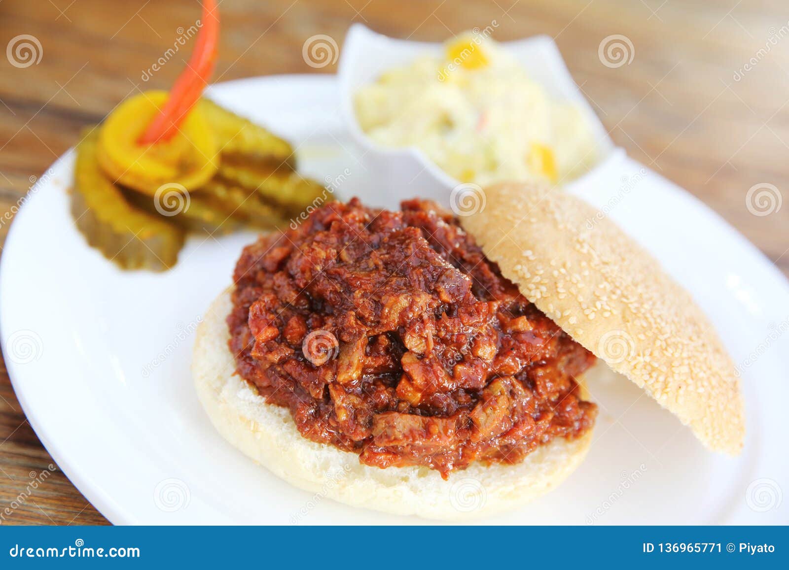 Bbq pork rib burger stock image. Image of food, burger - 136965771
