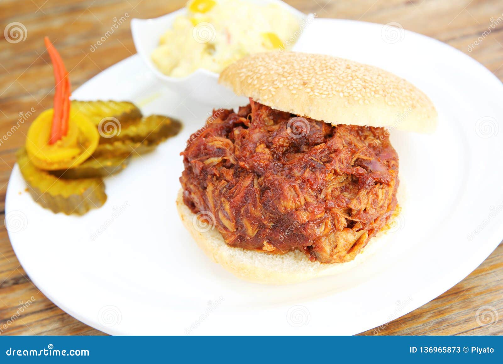 Barbecue pork rib burger stock image. Image of diet - 136965873