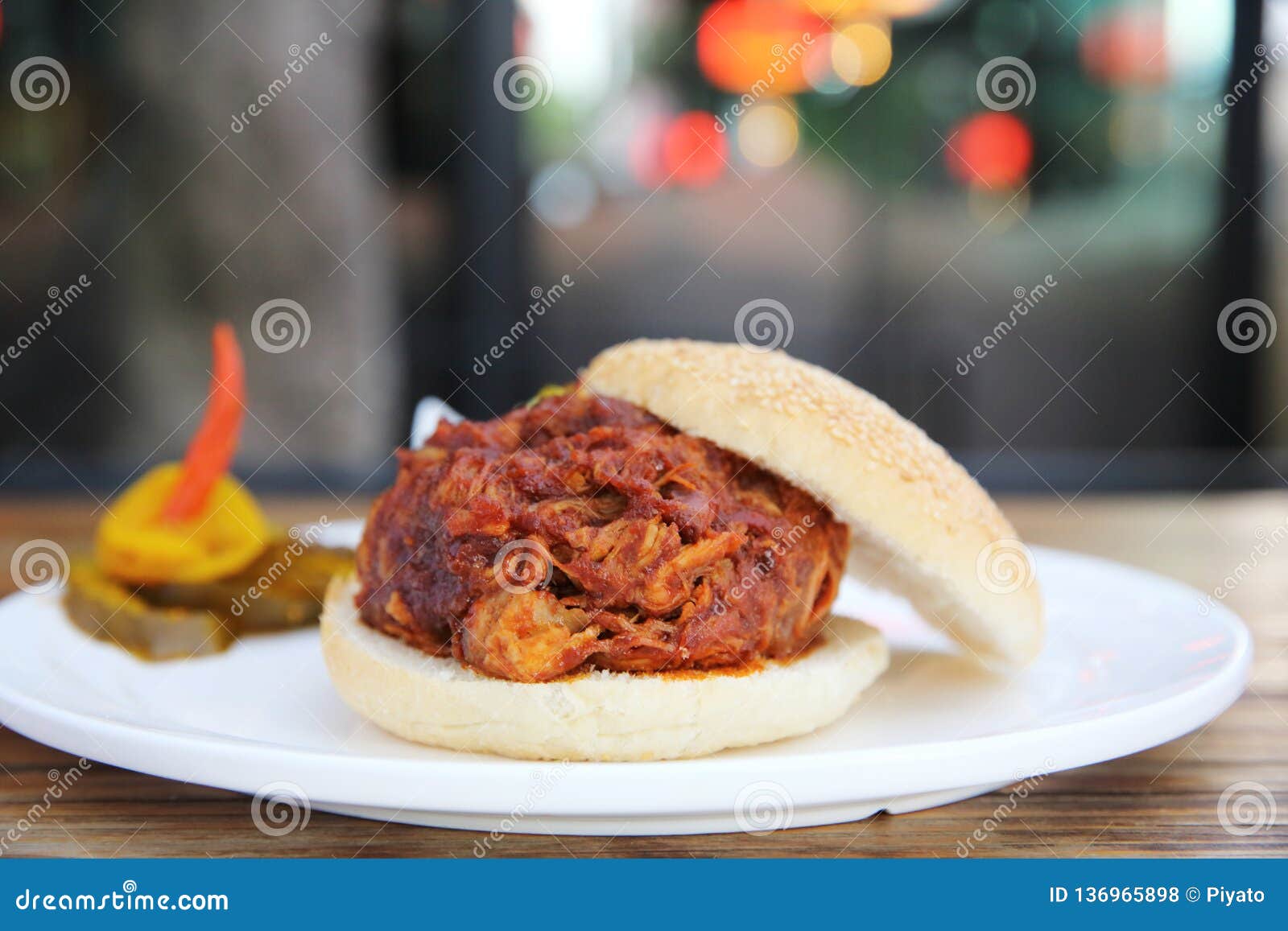 Barbecue pork rib burger stock photo. Image of corned - 136965898