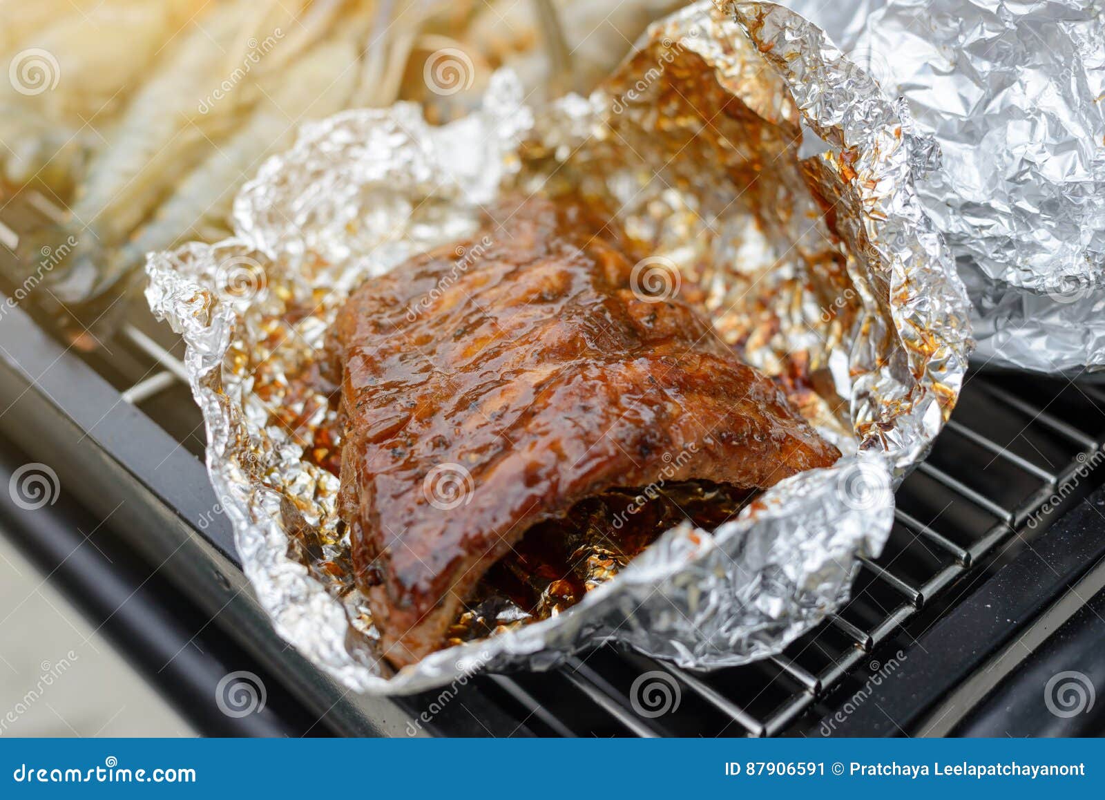 BBQ pork rip grill stock image. Image of plate, fire - 87906591