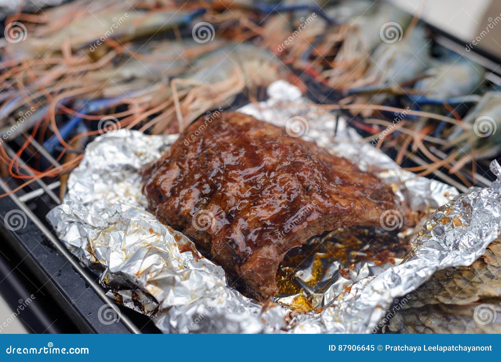 BBQ pork rip grill stock image. Image of roast, grilling - 87906645