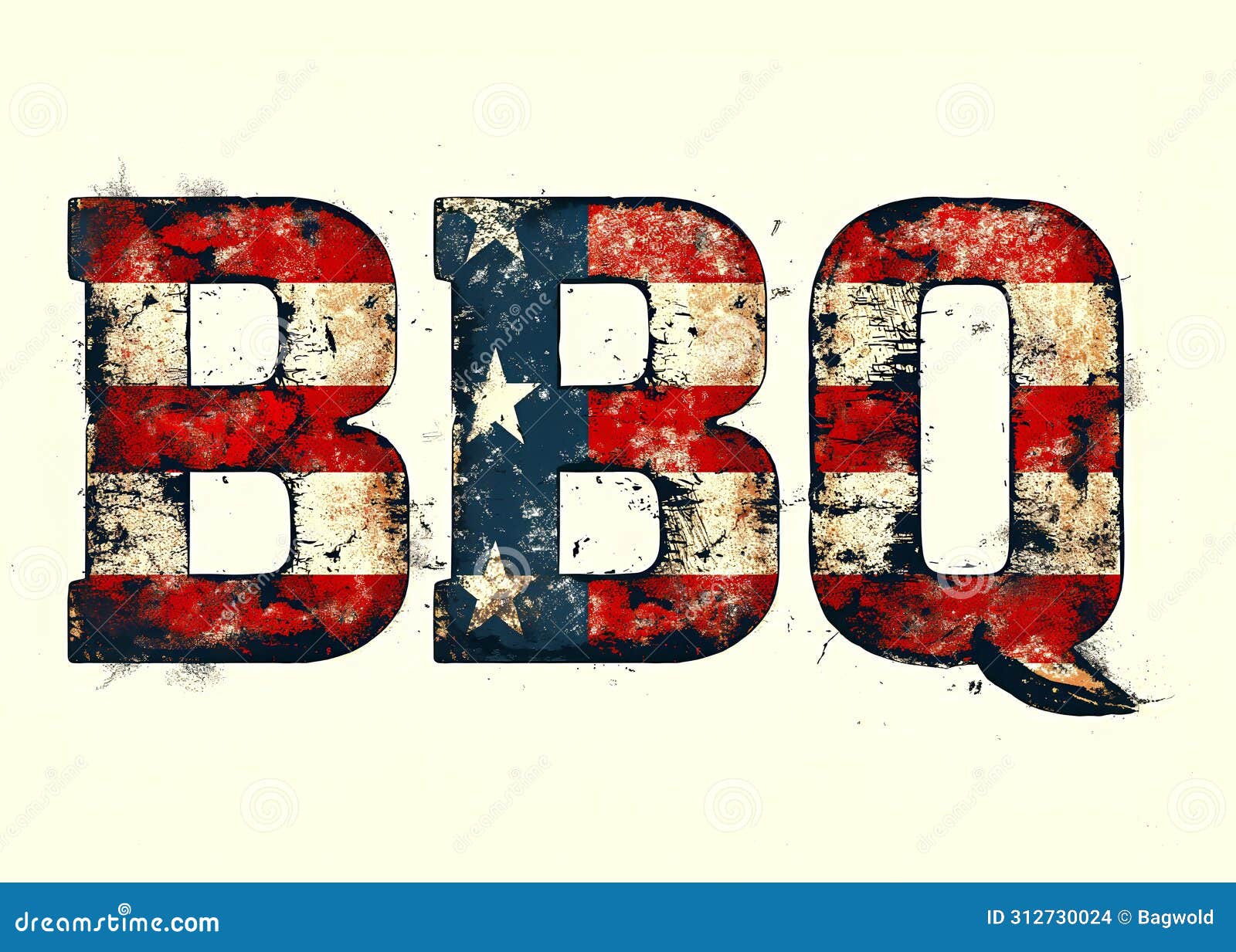 BBQ Poster in the Stars and Stripes Flag Design Stock Illustration ...