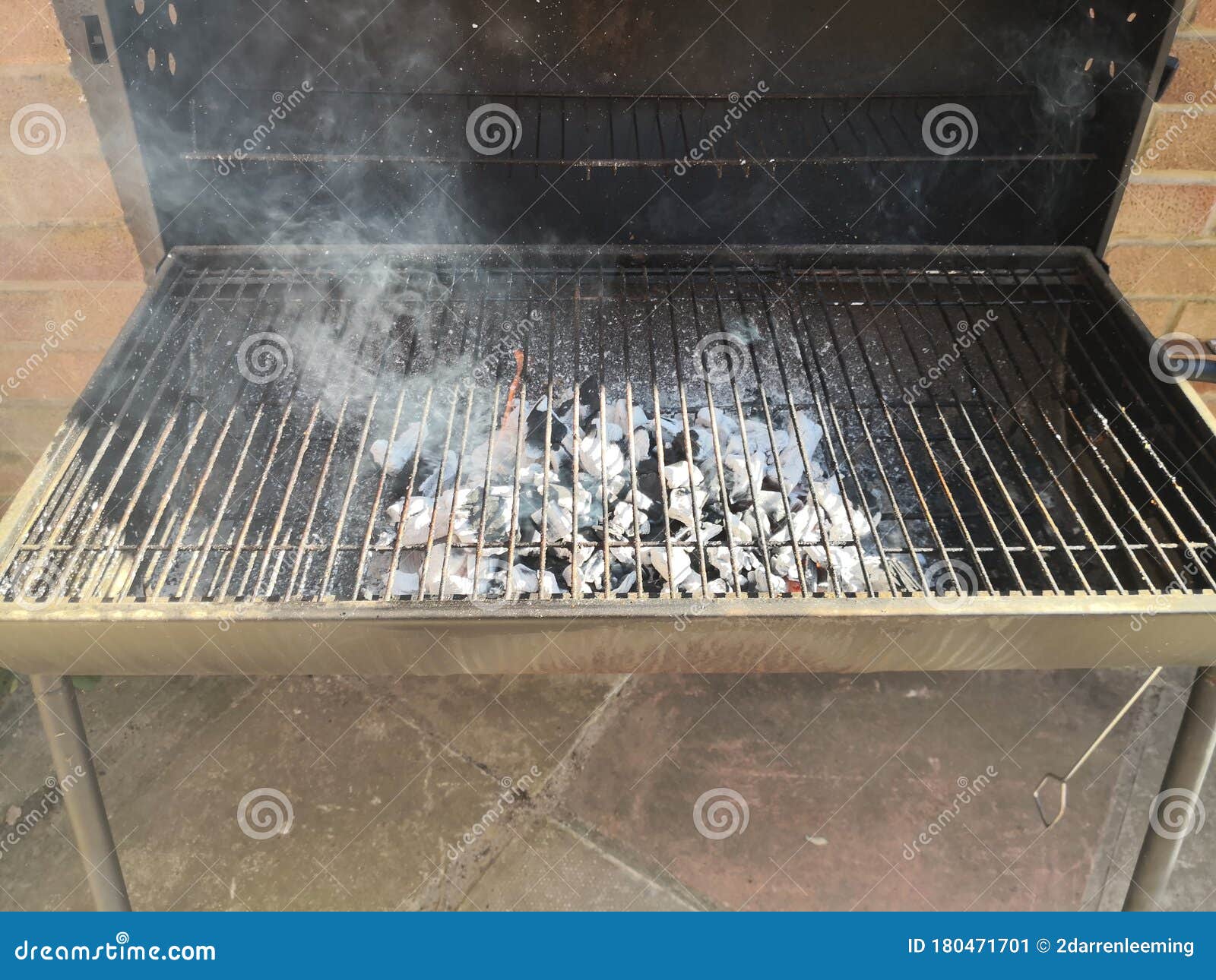 BBQ Ready To Have the Meat Added Stock Image - Image of person, seafood ...