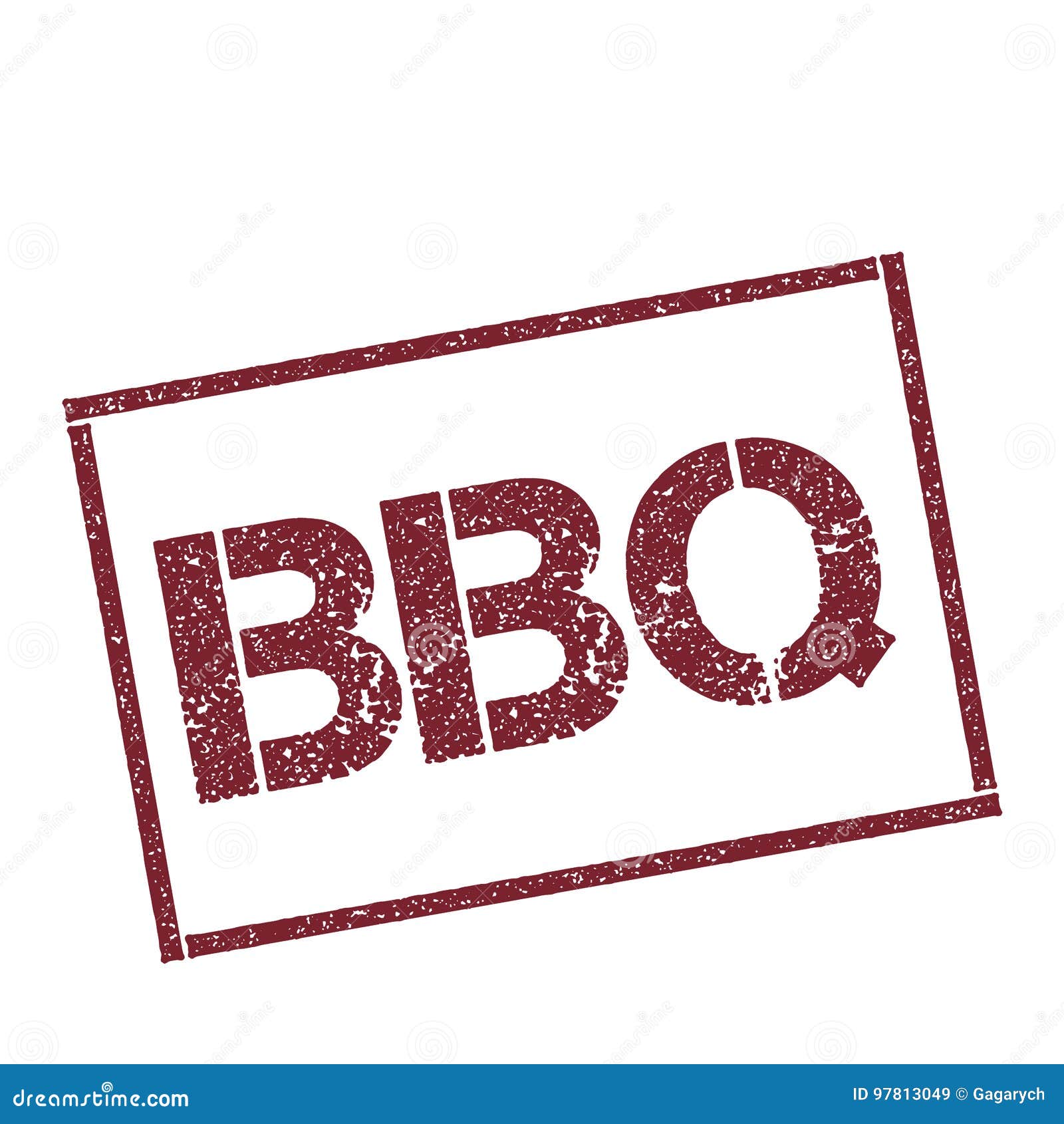 Bbq rectangular stamp. stock vector. Illustration of embossed - 97813049