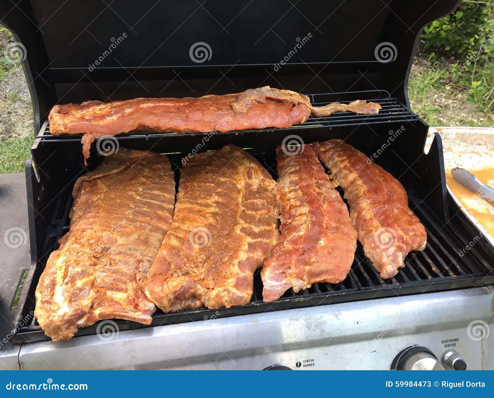 BBQ ribs cookout stock image. Image of ribs, cookout - 59984473