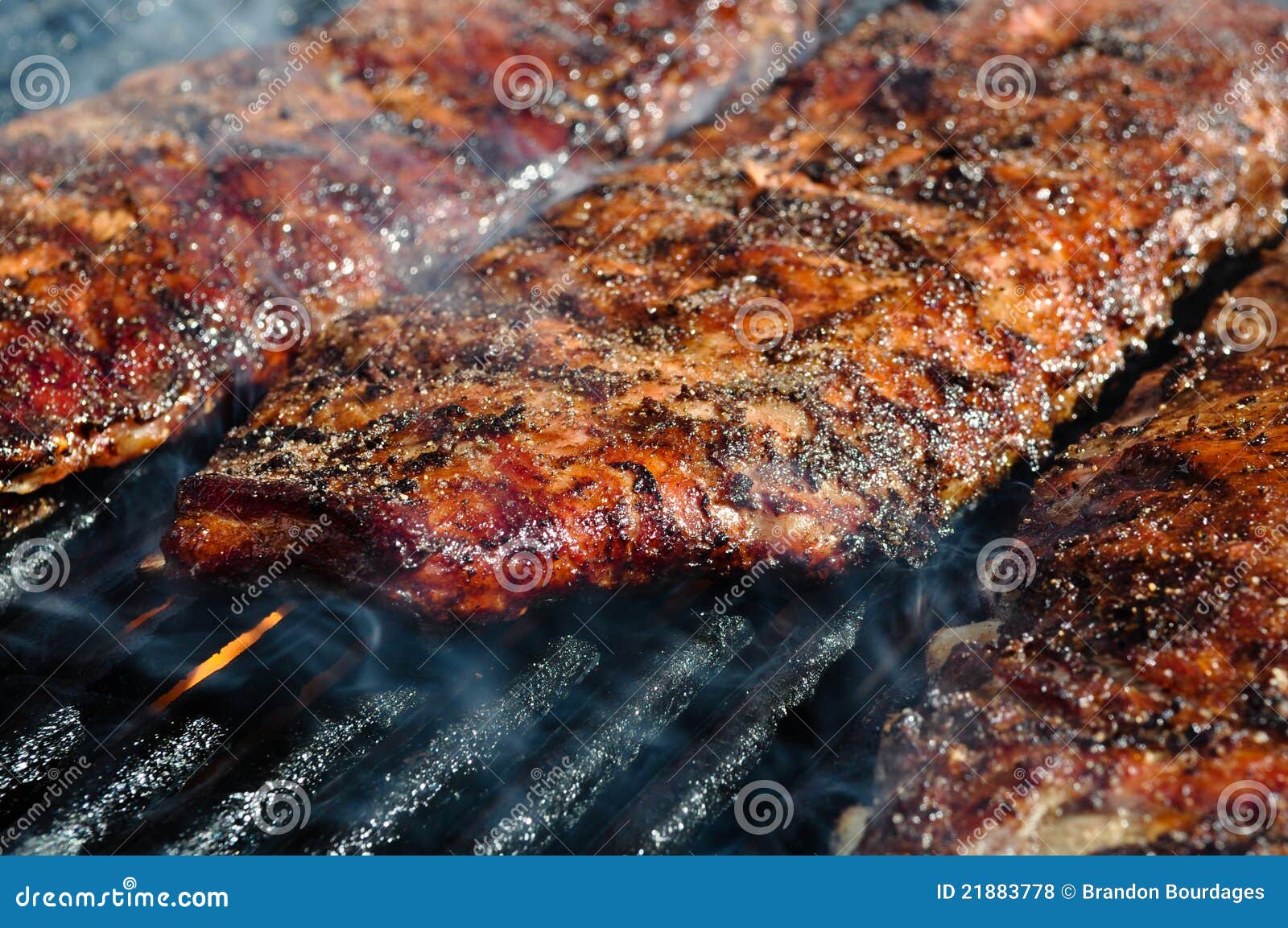 BBQ Ribs on the Grill stock photo. Image of grilling - 21883778