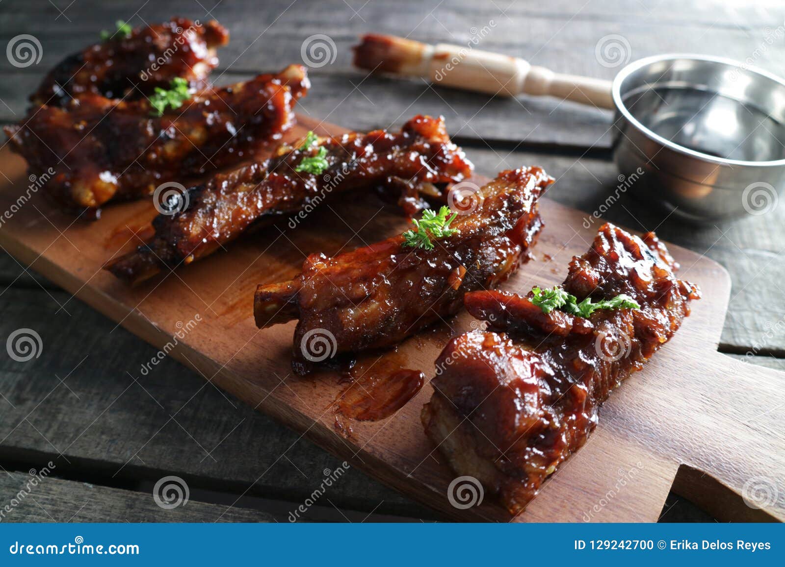 BBQ Ribs Strips stock photo. Image of eating, food, gourmet - 129242700