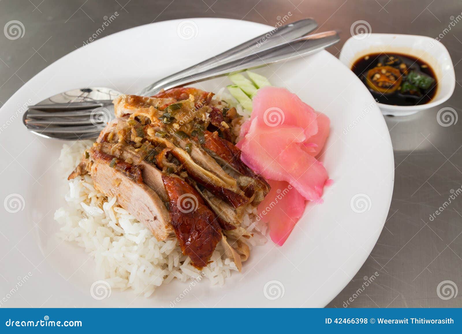 BBQ Roast Duck over Rice stock photo. Image of healthy - 42466398