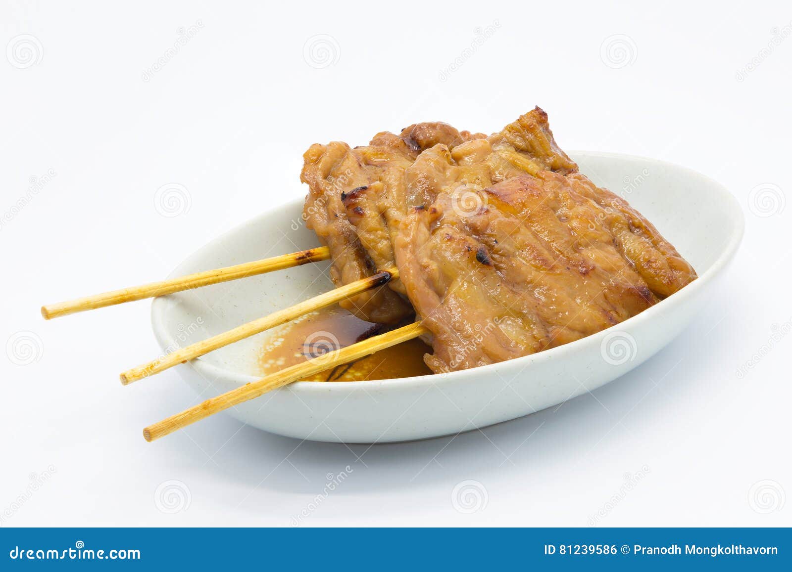 BBQ Roast Pork Stick on White Stock Photo - Image of meat, food: 81239586