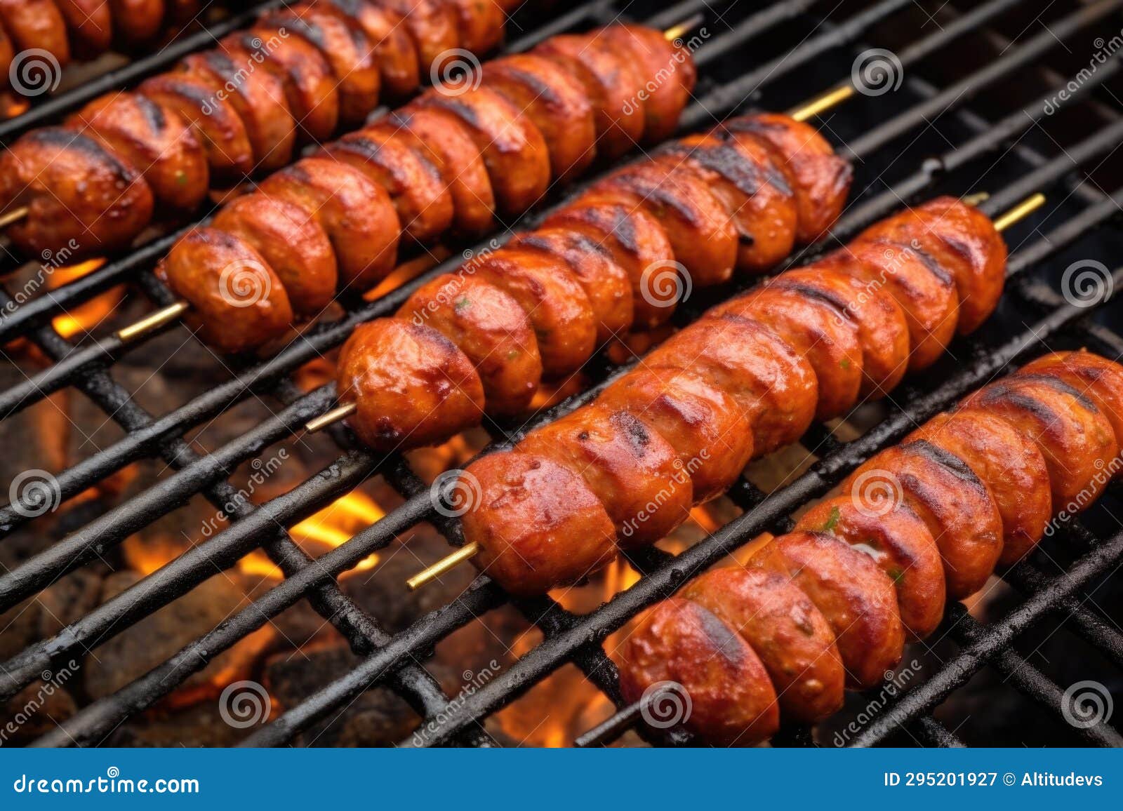 Bbq Sausages with Lines from a Grill Grate Stock Image - Image of feast ...