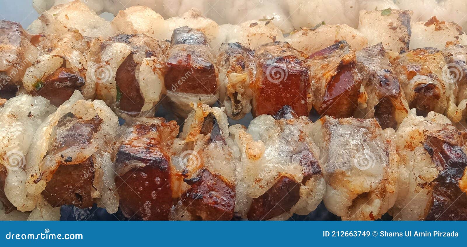 Bbq of Sheep Liver Wrapped in Sheep Intestines Fat Stock Image - Image ...