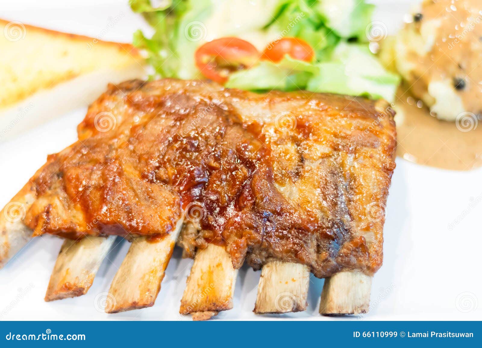 Bbq spare ribs stock image. Image of restaurant, lunch - 66110999