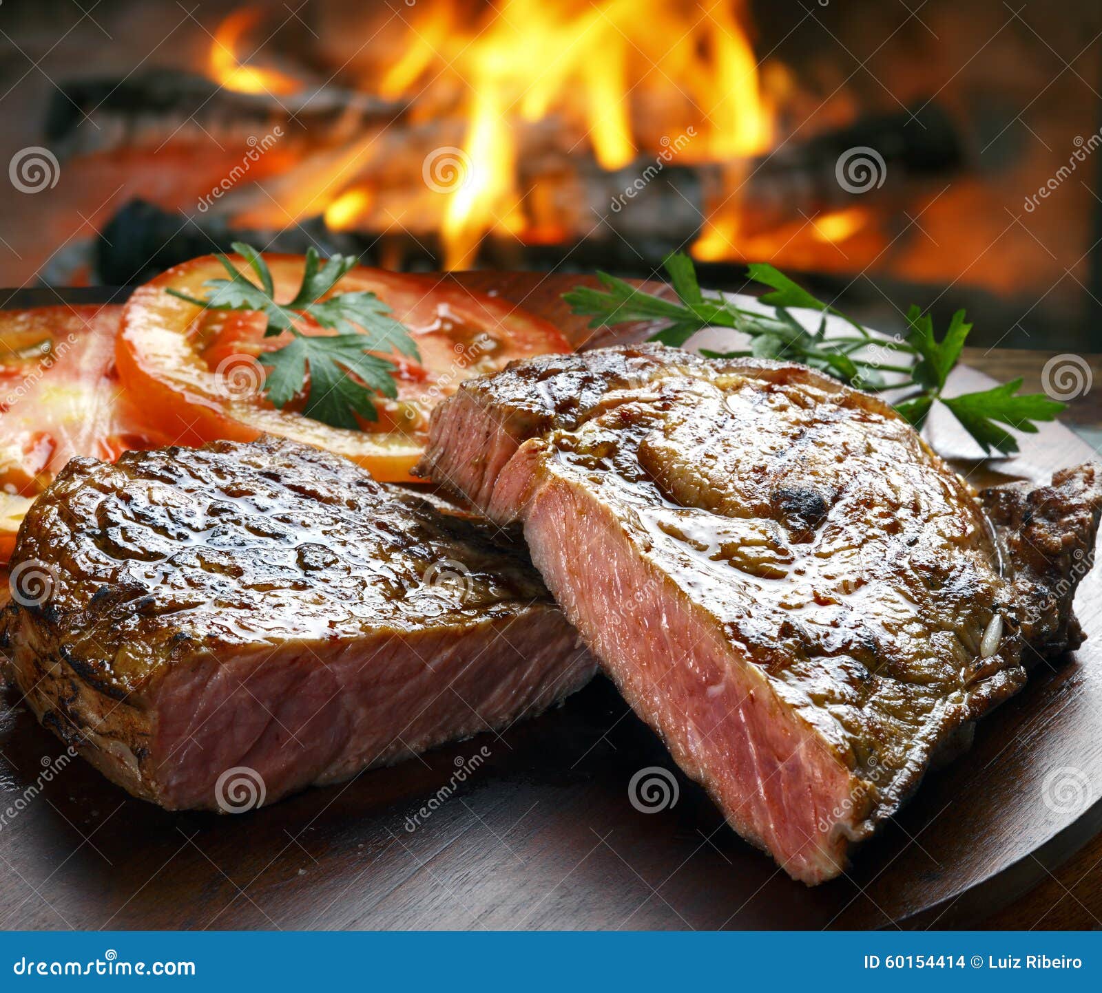 BBQ steak stock photo. Image of beefsteak, cooked, mignon - 60154414