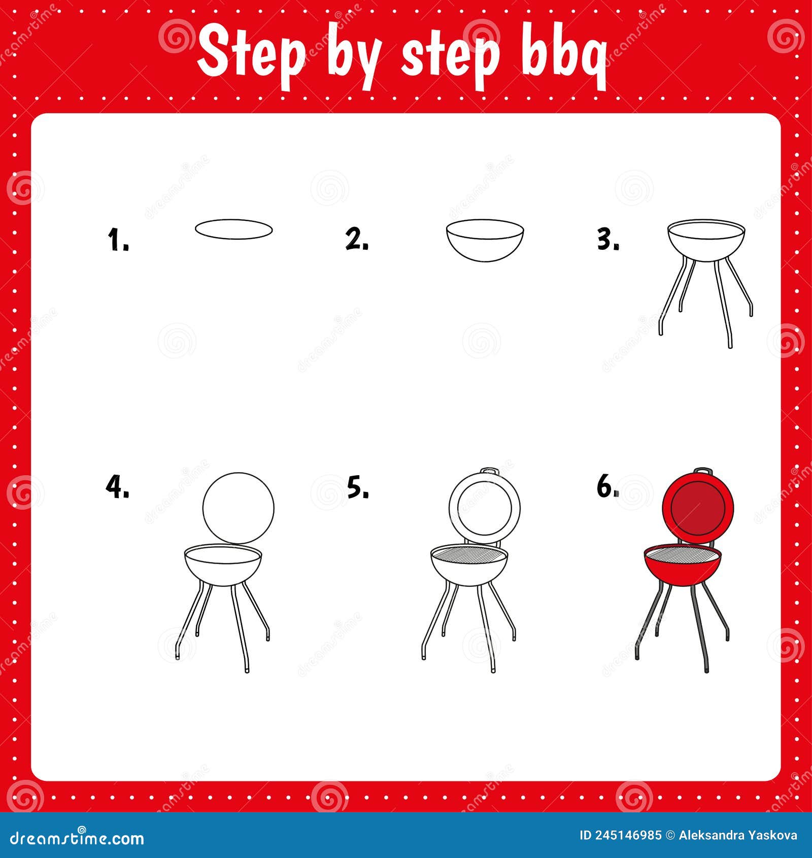 Bbq step stock vector. Illustration of skill, page, draw - 245146985