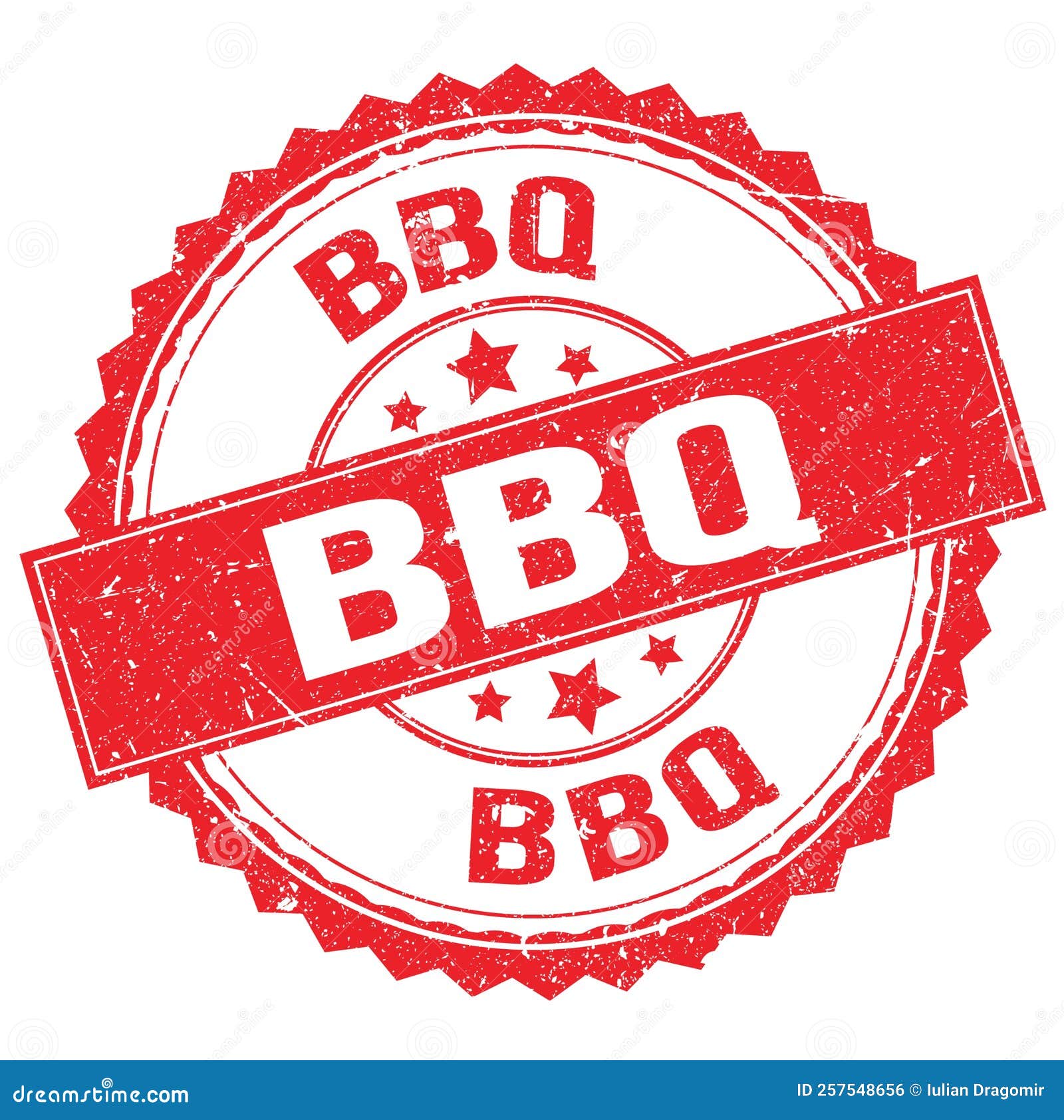 BBQ Text on Red Round Stamp Sign Stock Illustration - Illustration of ...