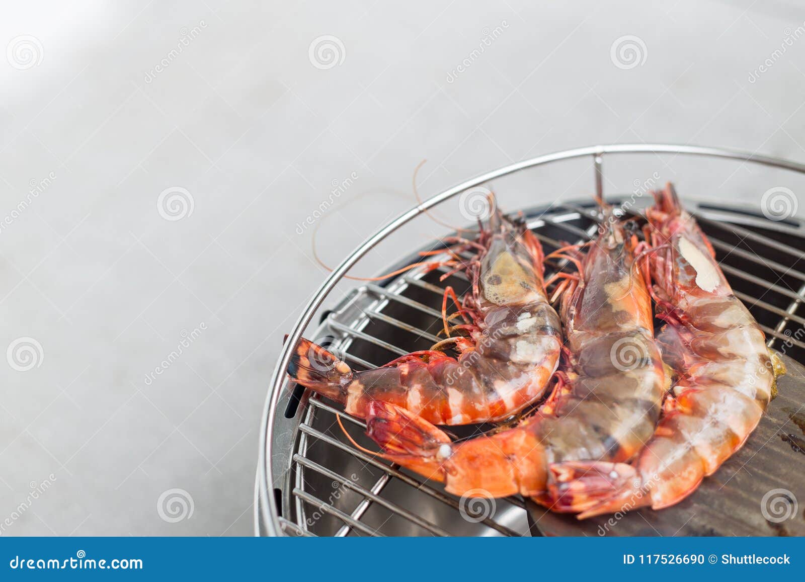 BBQ tiger prawns stock photo. Image of lemon, grilling - 117526690