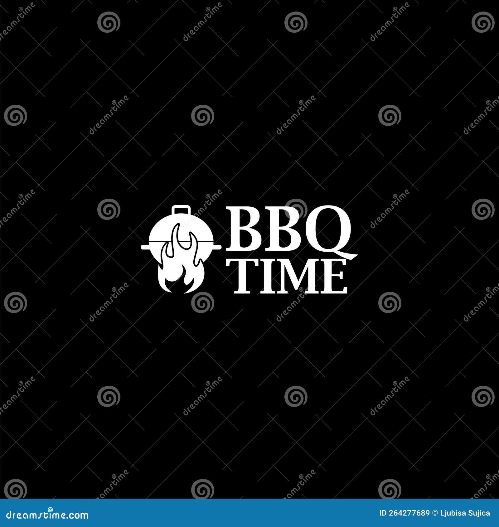 BBQ Time Icon Isolated on Dark Background Stock Vector - Illustration ...