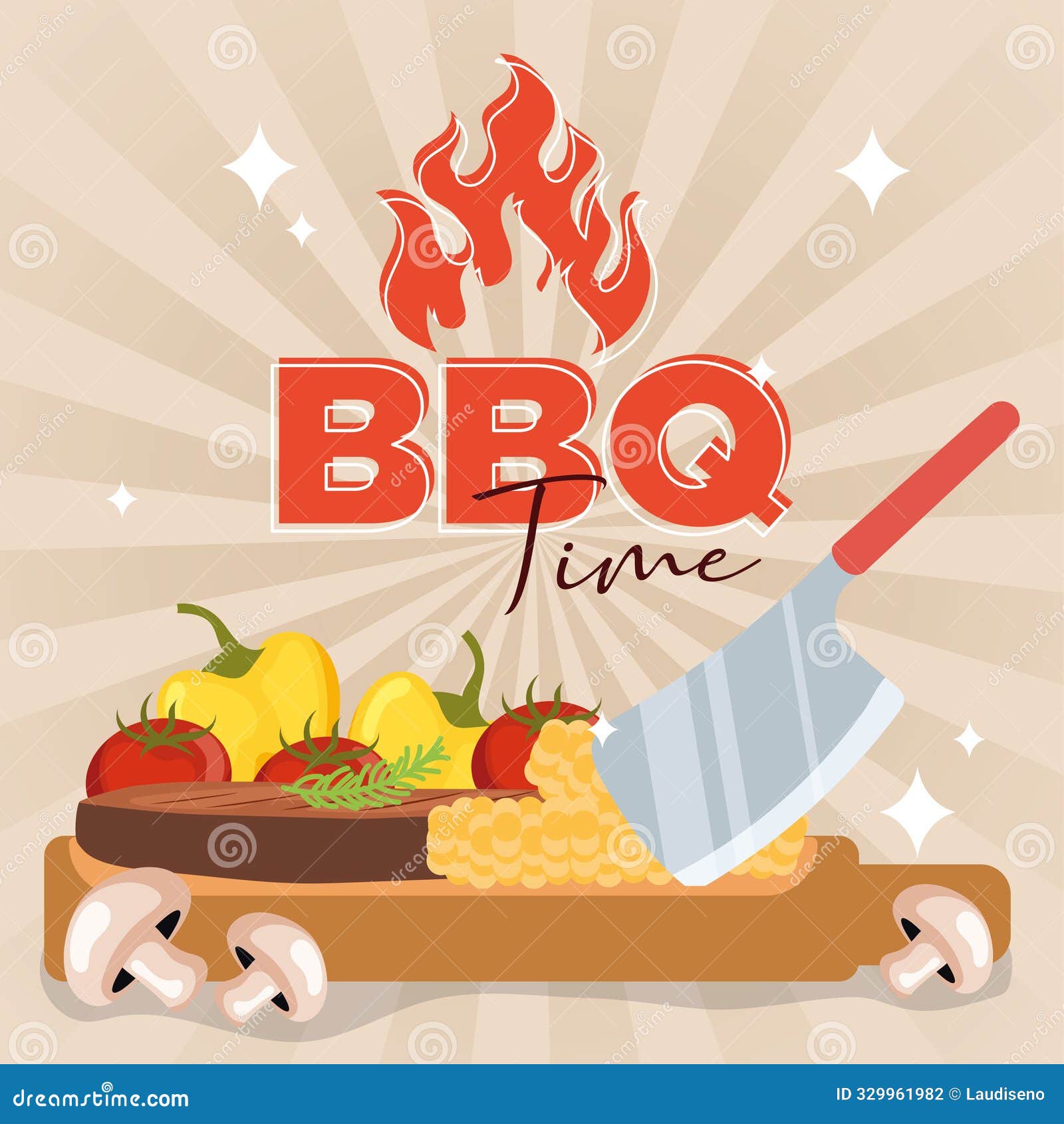 BBQ time poster Vector stock illustration. Illustration of invitation ...