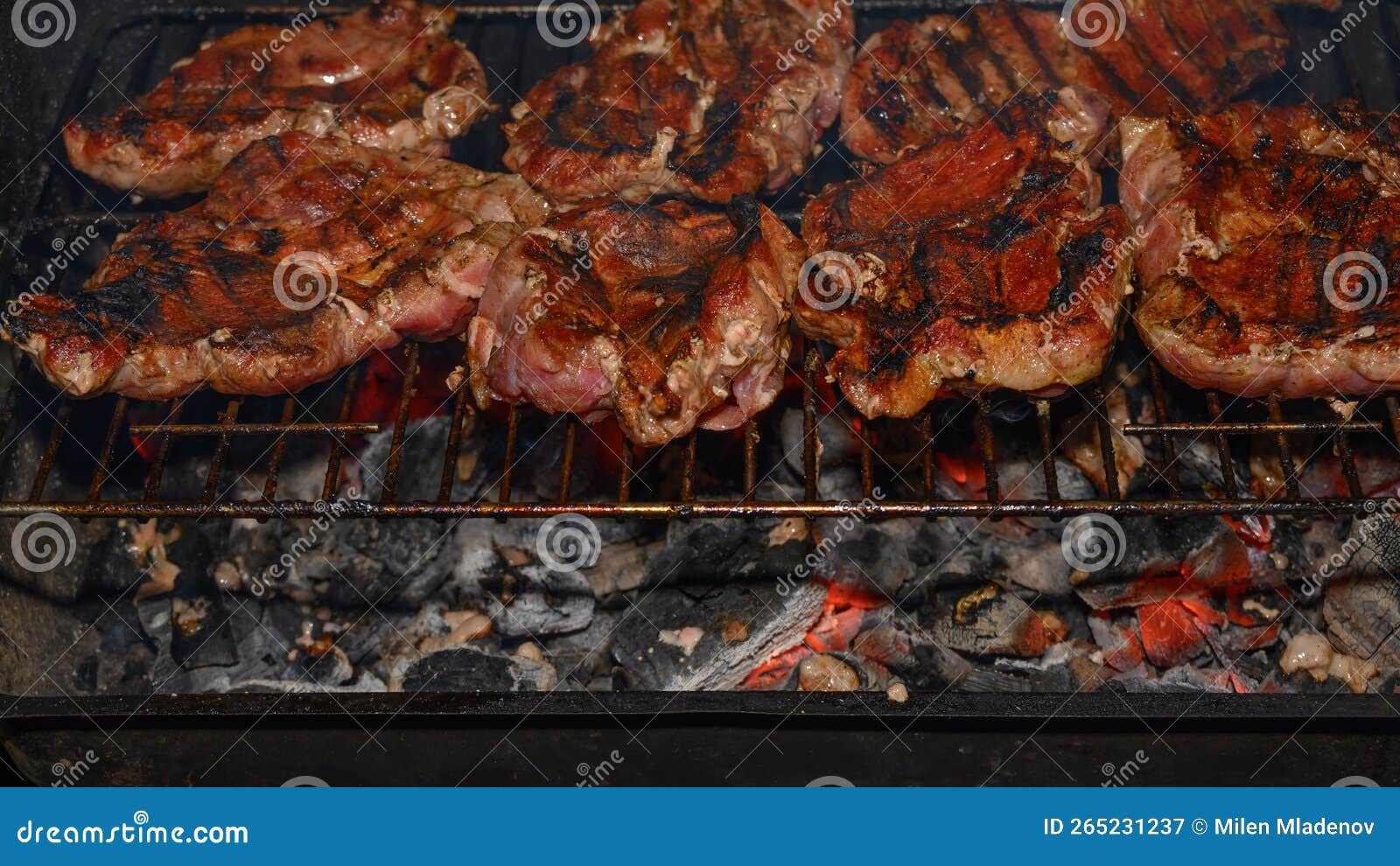 BBQ Time with Some Pork Meat Stock Image - Image of meal, roasted ...