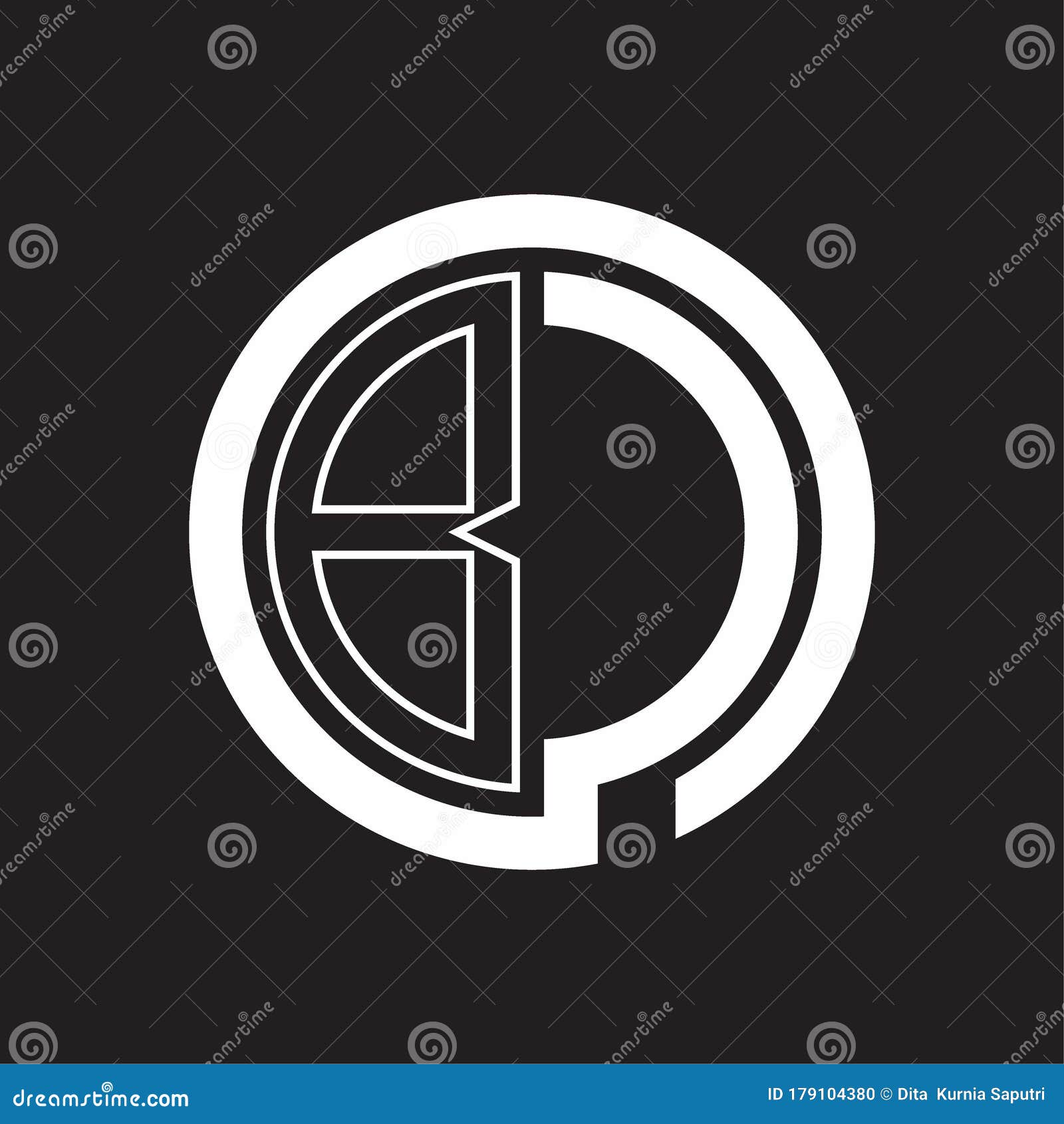 BC Logo with Circle Rounded Negative Space Design Template Stock Vector ...