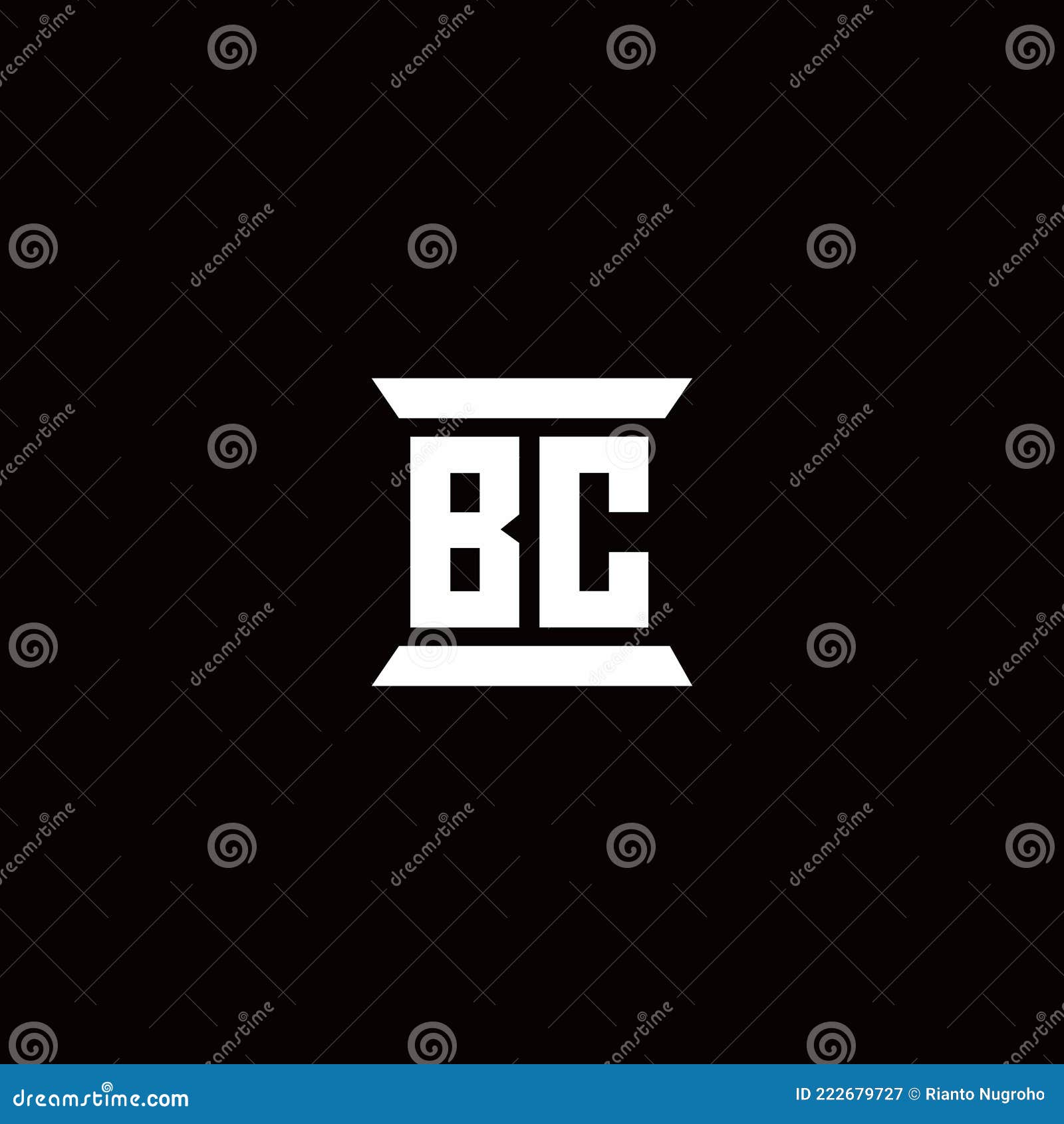 BC Logo Monogram with Pillar Shape Designs Template Stock Vector ...