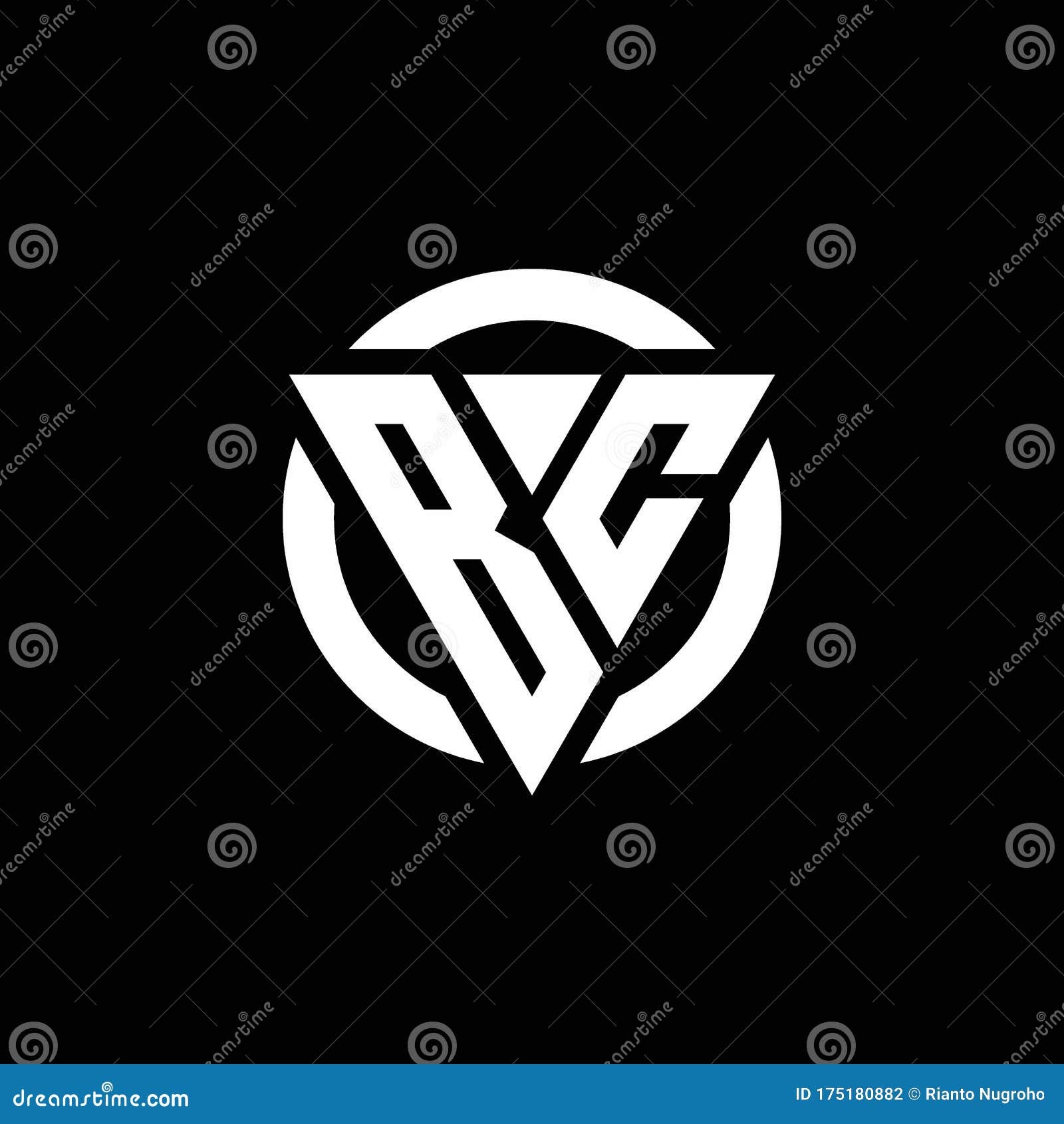 BC Logo with Triangle Shape and Circle Rounded Design Template Stock ...