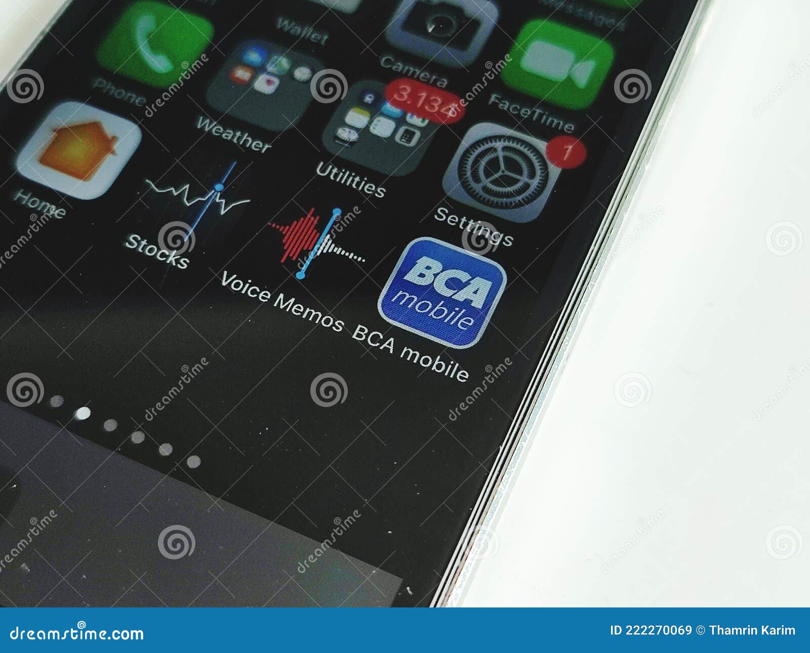 BCA Mobile Application Installed on the Front Screen of a Mobile Phone ...