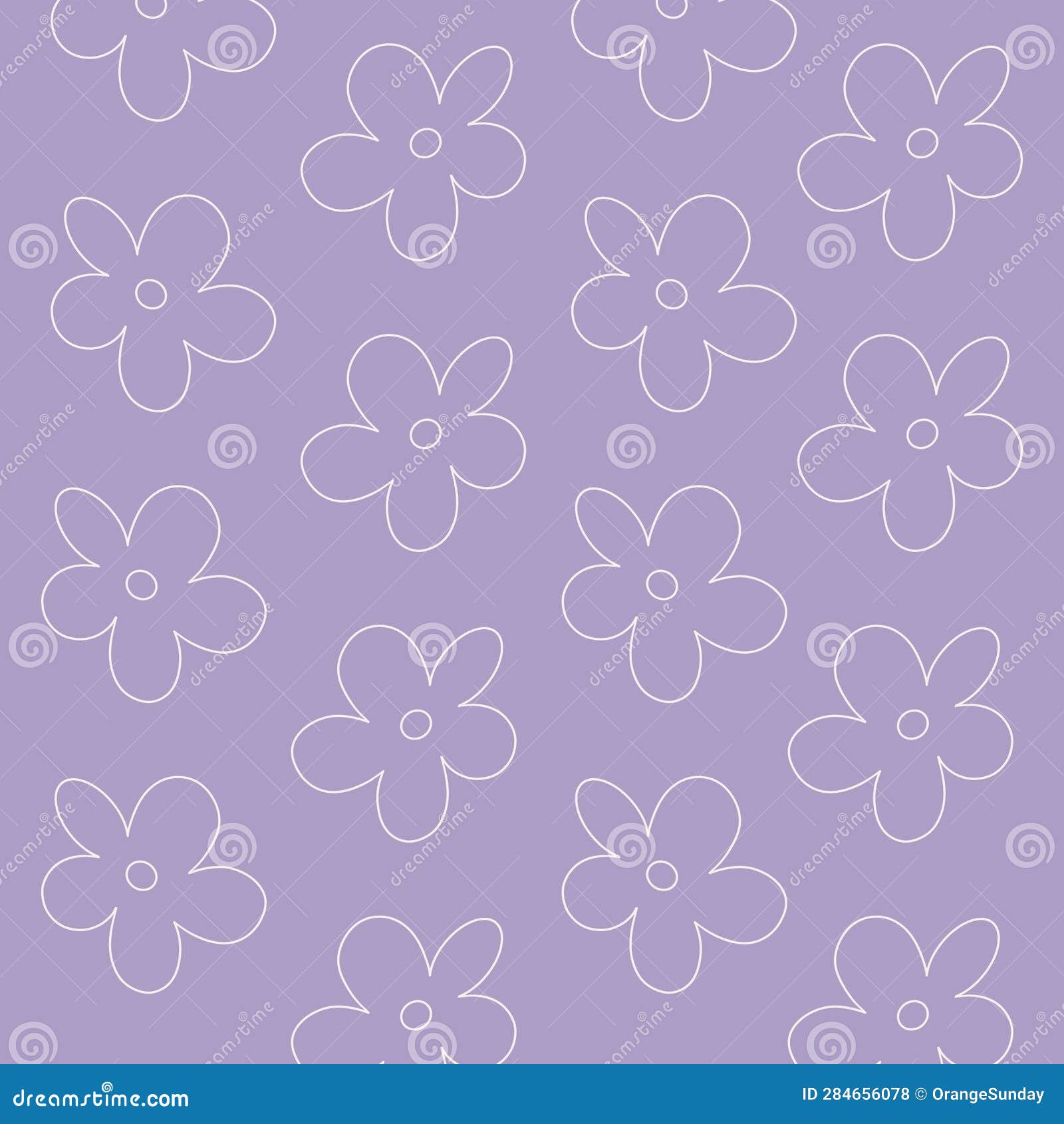 Purple Retro Y2K Flower Pattern Stock Illustration - Illustration of ...