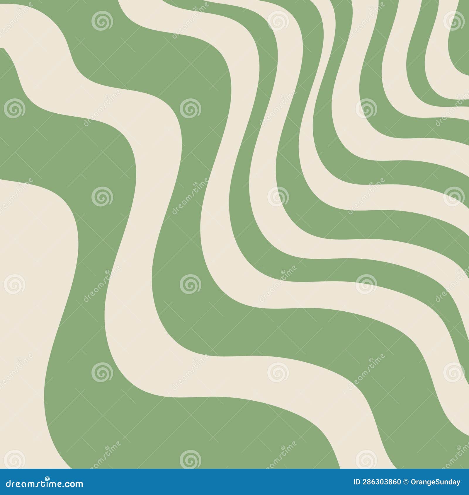 Green Liquid Swirl Flow Groovy Stripe Y2K Pattern Stock Illustration ...