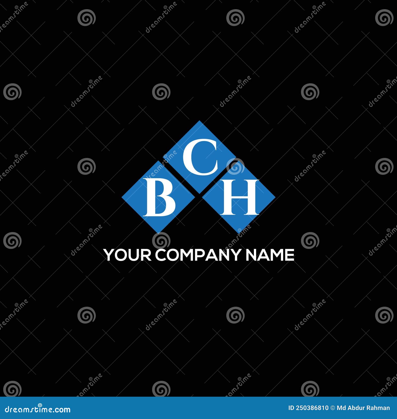 BCH Letter Logo Design on BLACK Background. BCH Creative Initials ...