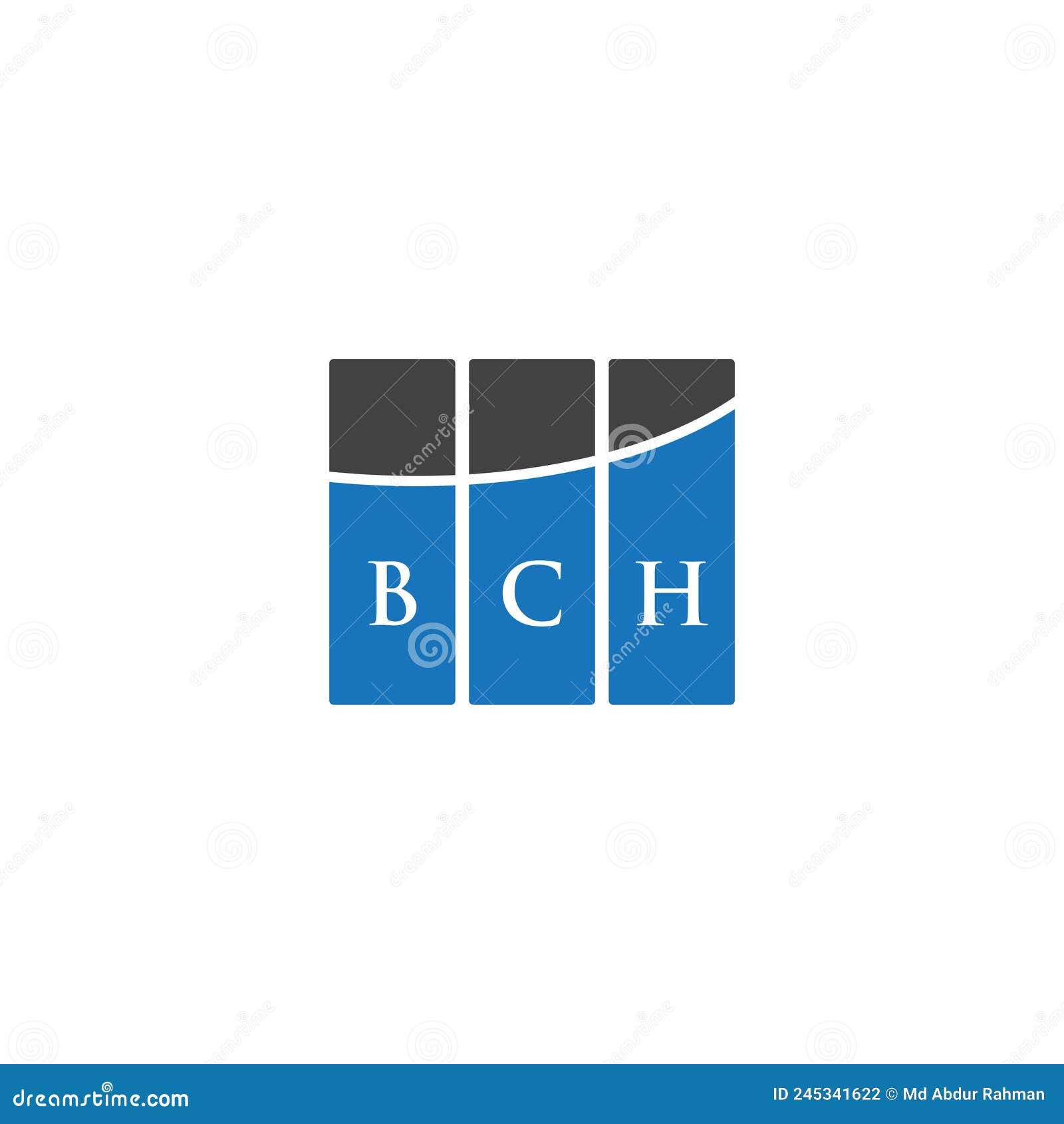 BCH Letter Logo Design on BLACK Background. BCH Creative Initials ...