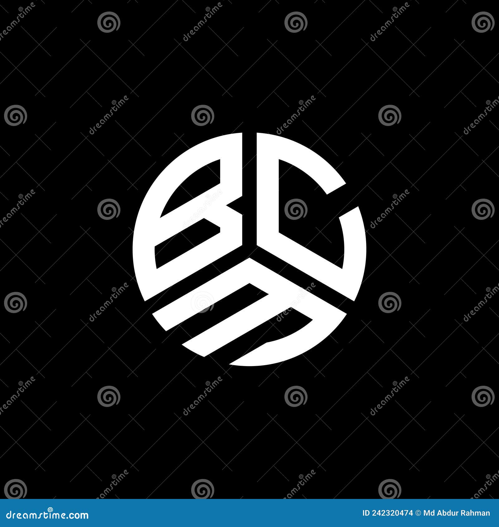 BCM Letter Logo Design on White Background. BCM Creative Initials ...