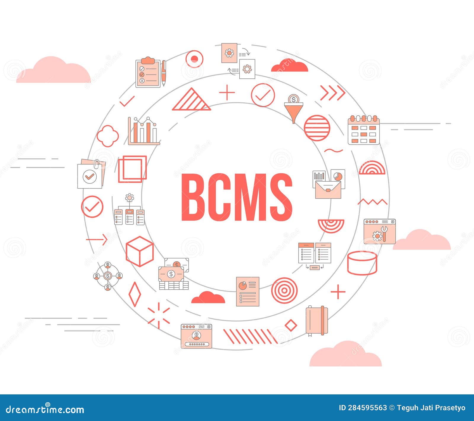 Bcms Business Continuity Management System Concept with Icon Set ...
