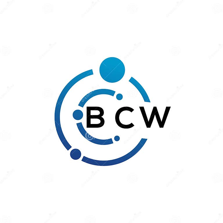 BCW Letter Logo Design on Black Background. BCW Creative Initials ...