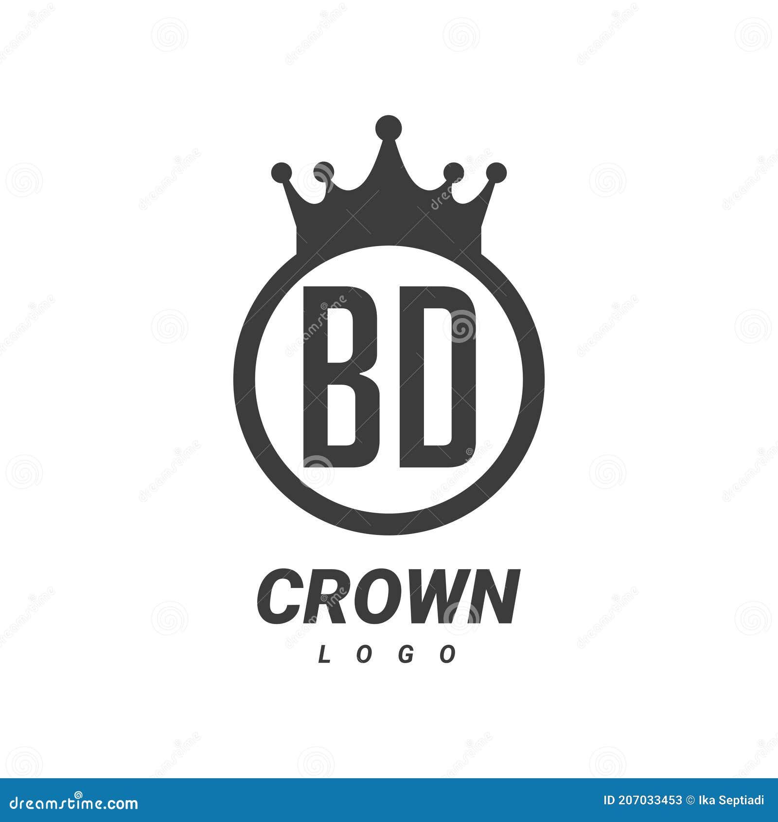 BD B D Letter Logo Design with Circular Crown Stock Vector ...