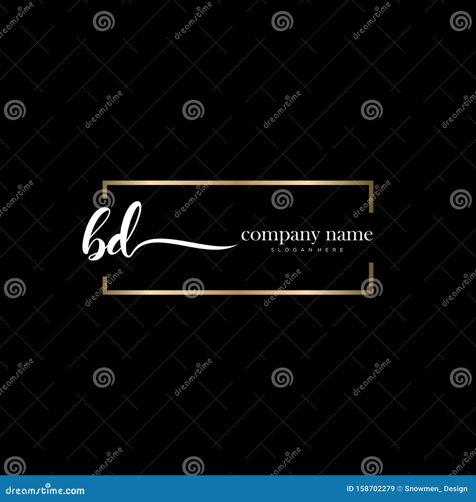 BD Initial Handwriting Logo Template Vector. Stock Vector ...