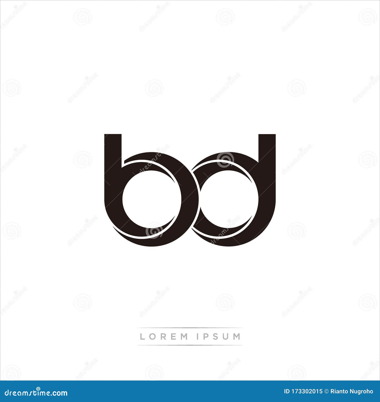 Bd Initial Letter Split Lowercase Modern Monogram Linked Outline ...