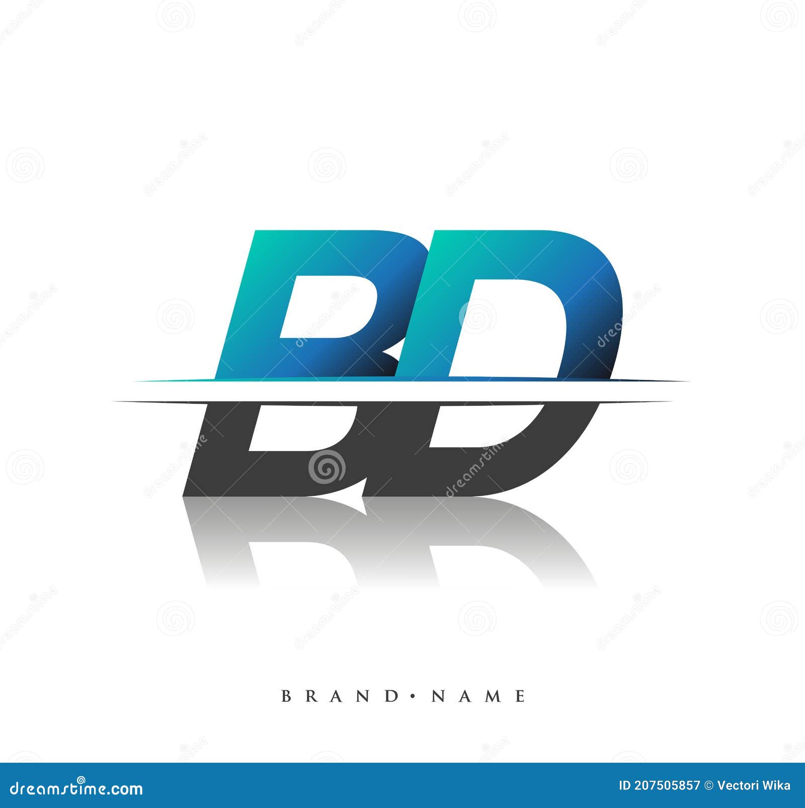 BD Initial Logo Company Name Colored Black and Blue, Simple and Modern ...