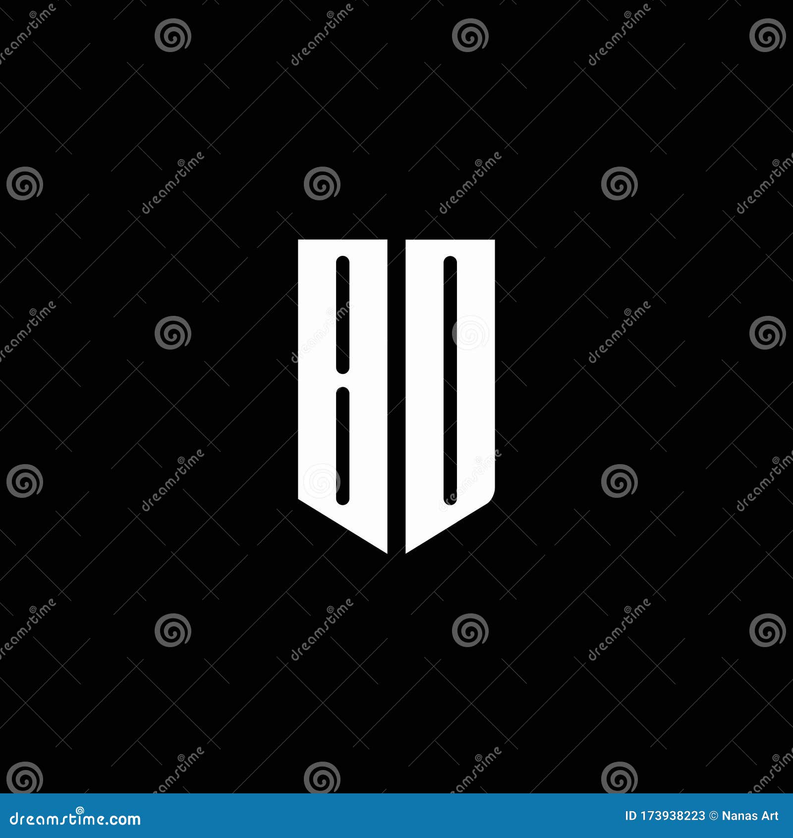 BD Logo Monogram with Emblem Style Isolated on Black Background Stock ...
