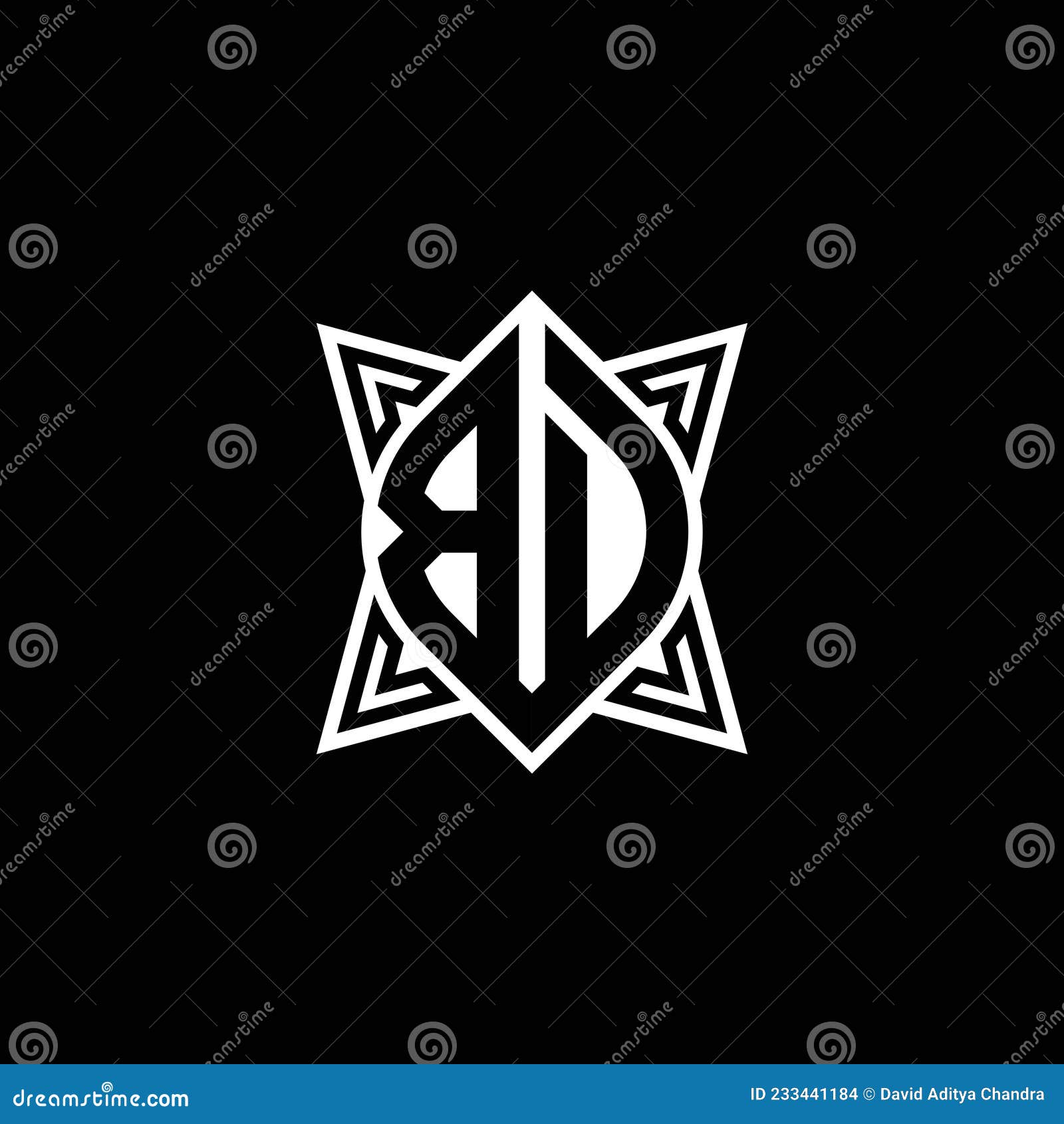 BD Monogram Letter Geometric Star Style Stock Vector - Illustration of ...