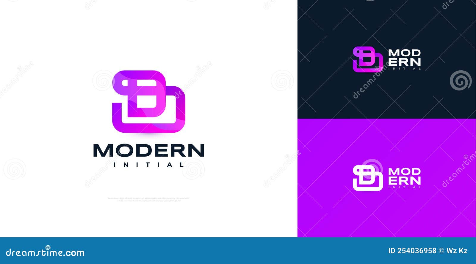 BD Monogram Logo Design in Modern Gradient Style. BD or DB Initial Logo ...