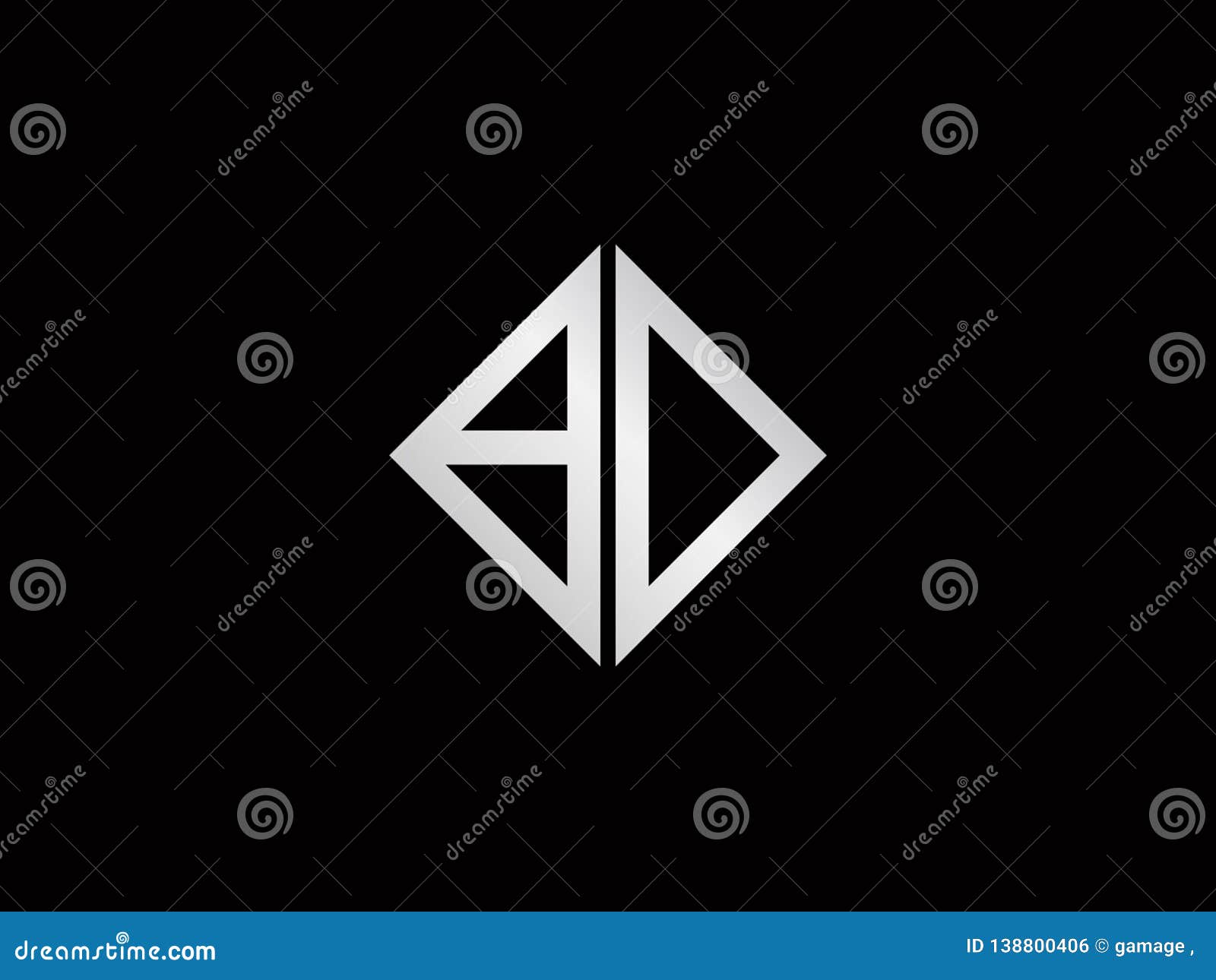 BD Square Shape Silver Color Logo Stock Vector - Illustration of square ...