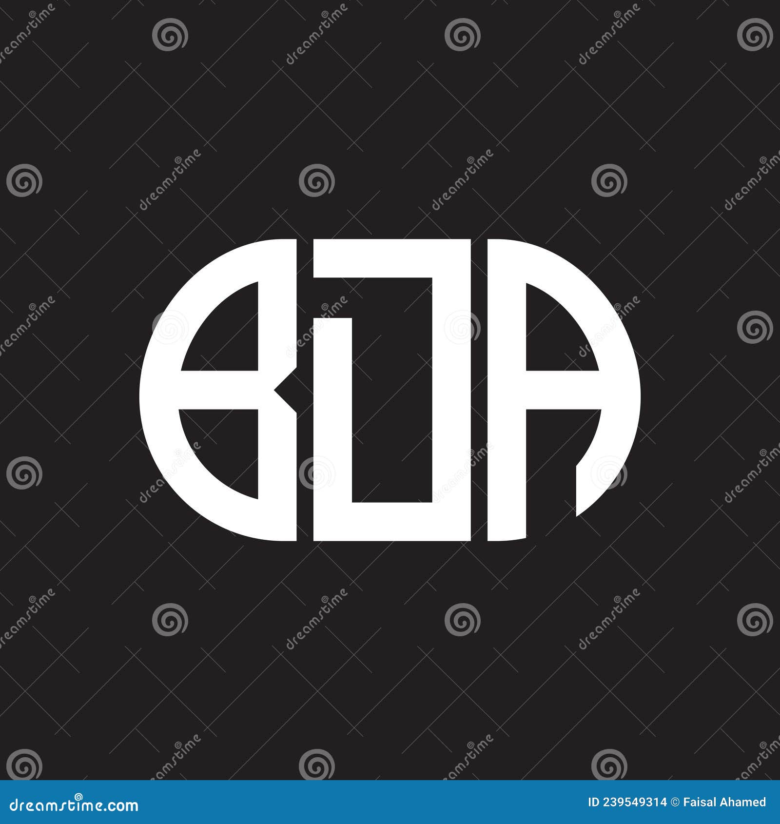 BDA Letter Logo Design On Black Background. BDA Vector Illustration ...