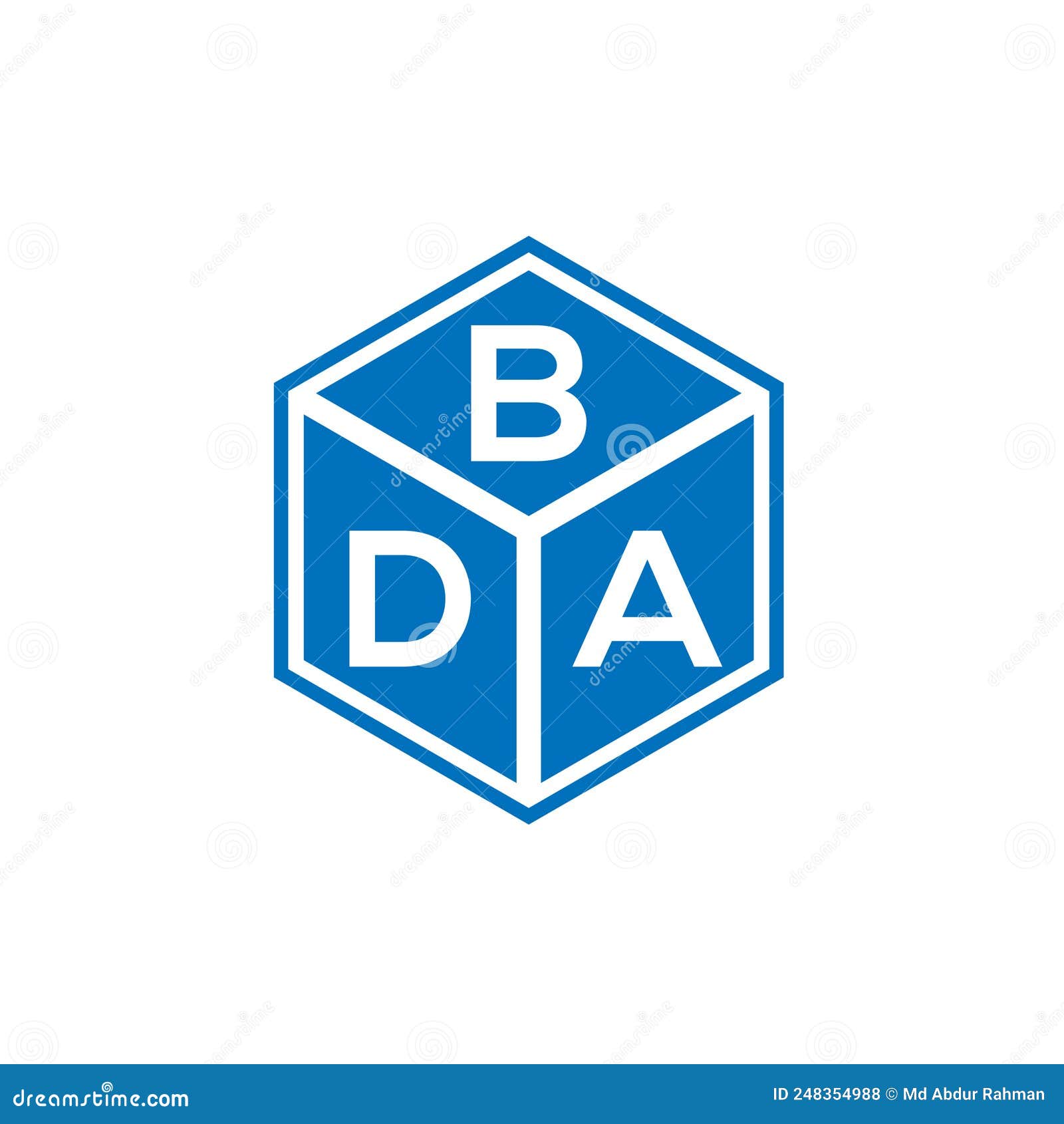 BDA Letter Logo Design On Black Background. BDA Creative Initials ...
