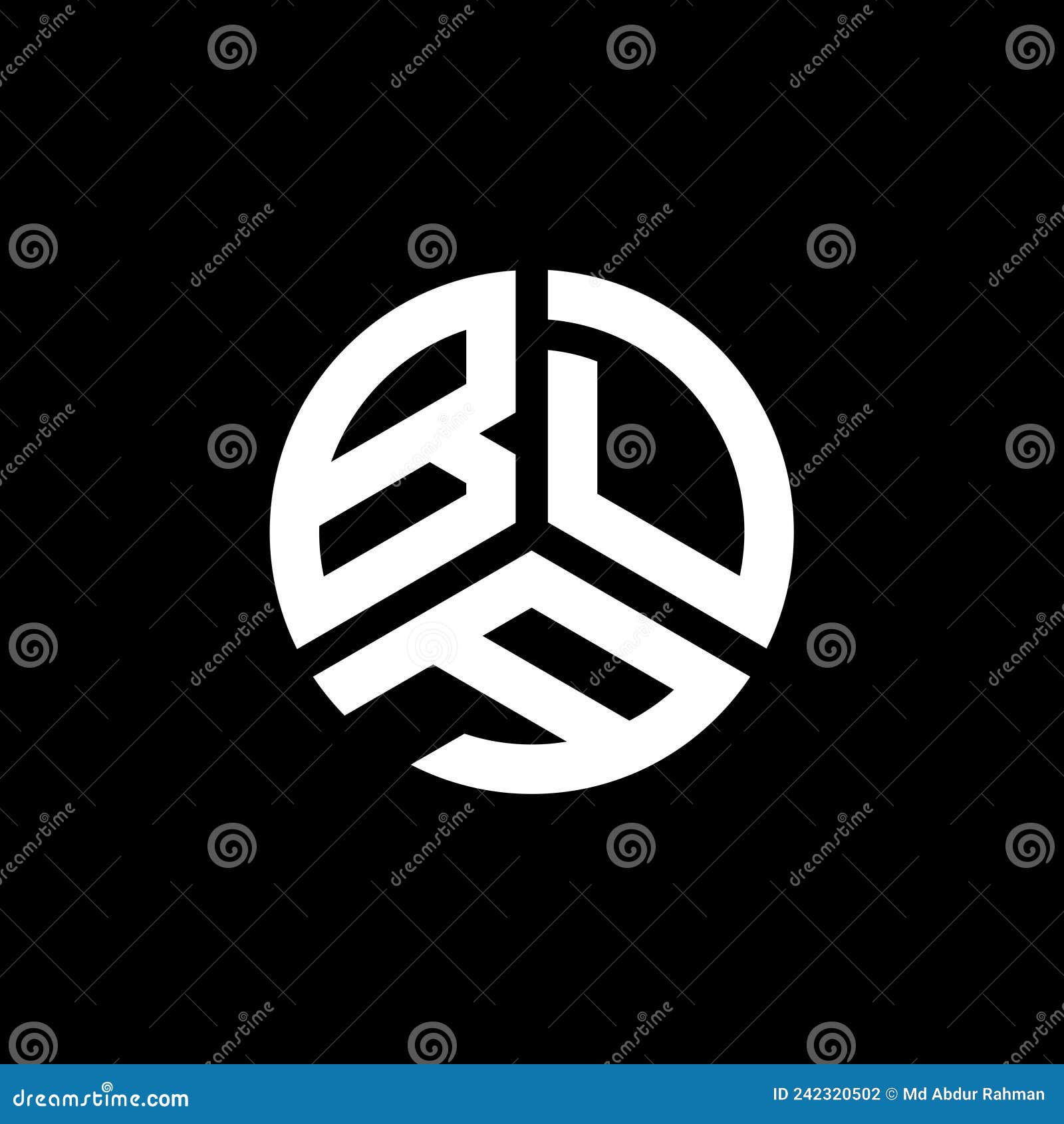 BDA Letter Logo Design On White Background. BDA Creative Initials ...