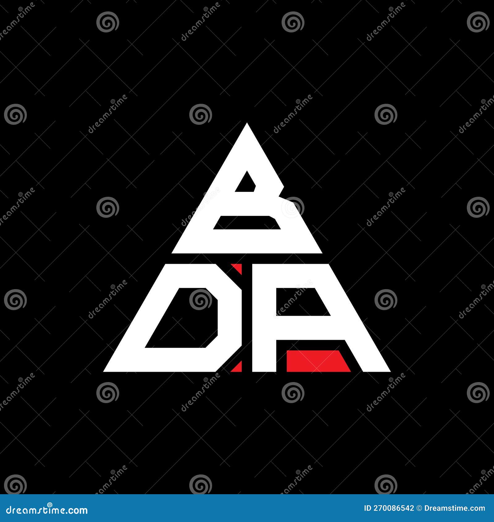 BDA Triangle Letter Logo Design with Triangle Shape. BDA Triangle Logo ...